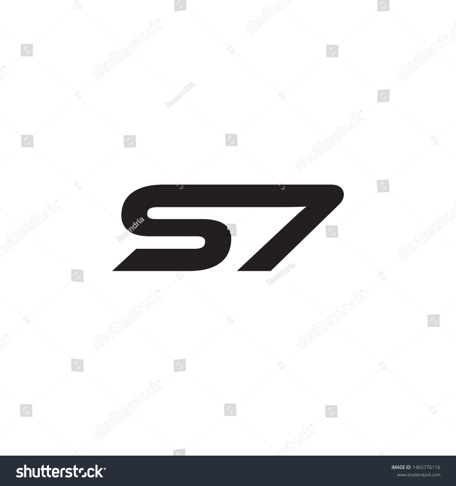 S 7 Icon Logo Design Vector: vector de stock (libre de regalías) 1465776116