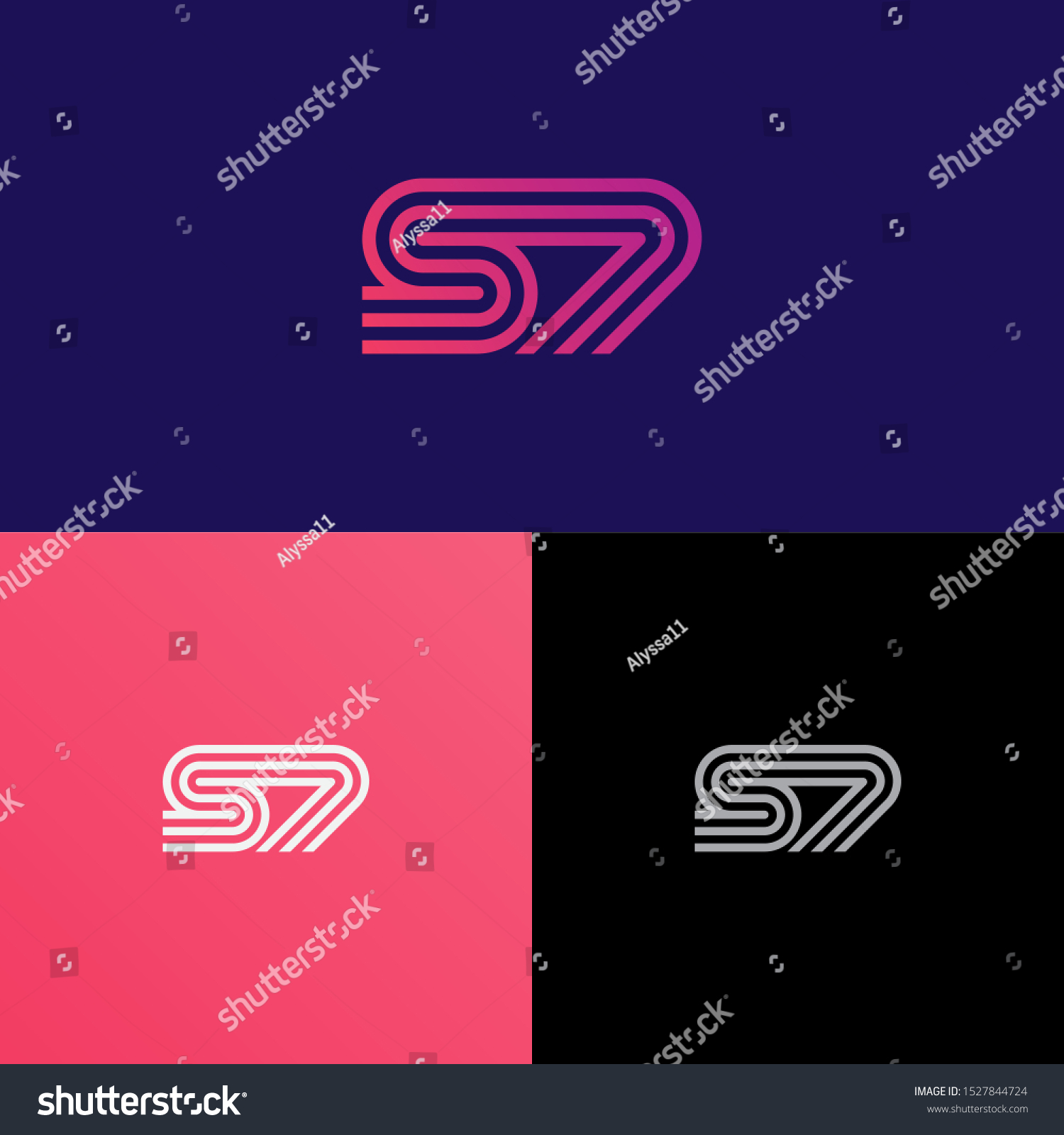 S7 Initial Letter Number Monogram Logo Stock Vector (Royalty Free ...