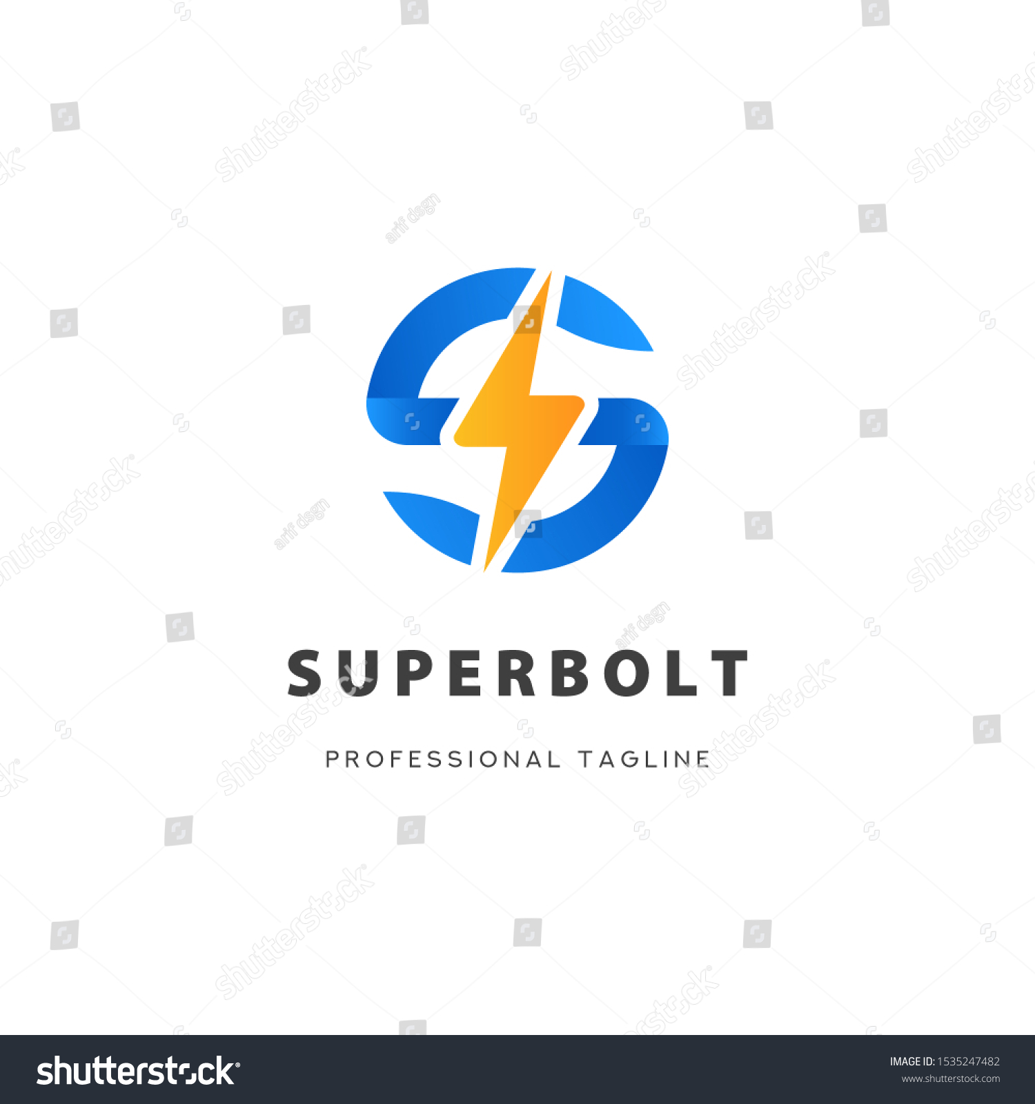 S Initial Super Bolt Logo Designs Stock Vector (Royalty Free) 1535247482