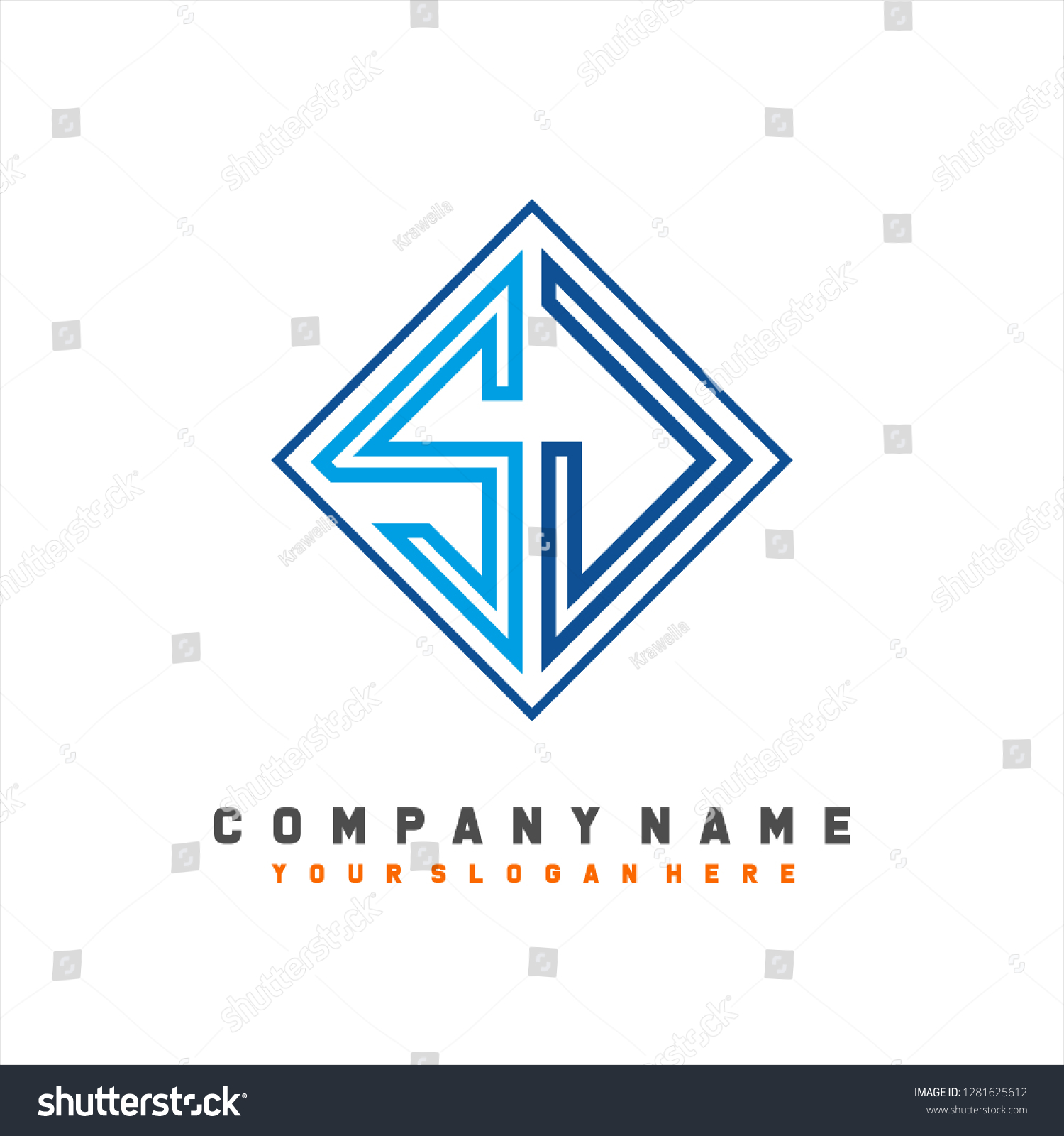 S J Initial Letter Modern Logo Stock Vector (Royalty Free) 1281625612 ...