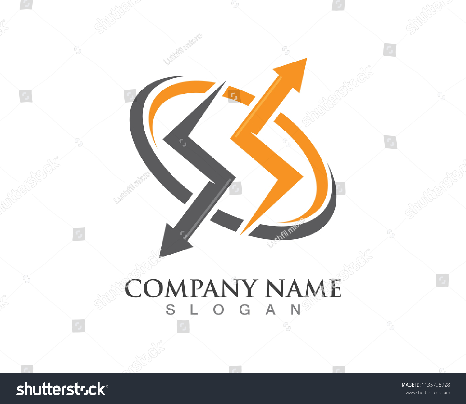 S Letter Arrow Logo Stock Vector (Royalty Free) 1135795928