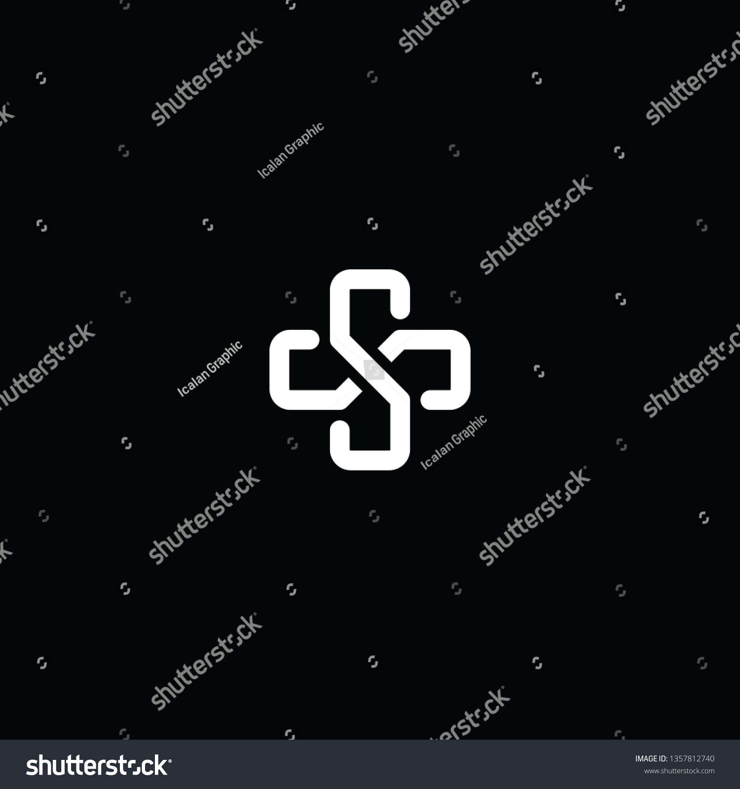 S Letter Cross Logo Template Vector Stock Vector (Royalty Free) 1357812740
