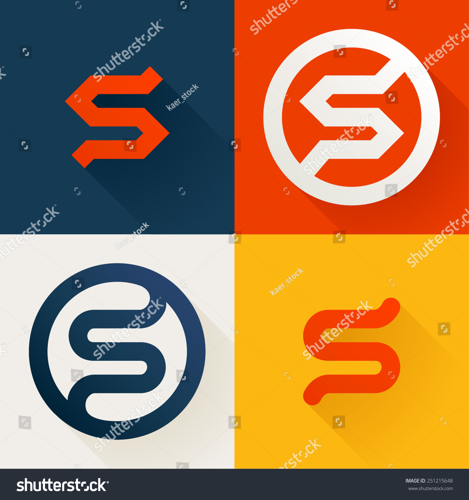 S Letter Line Logo Set Design Stock Vector 251215648 - Shutterstock