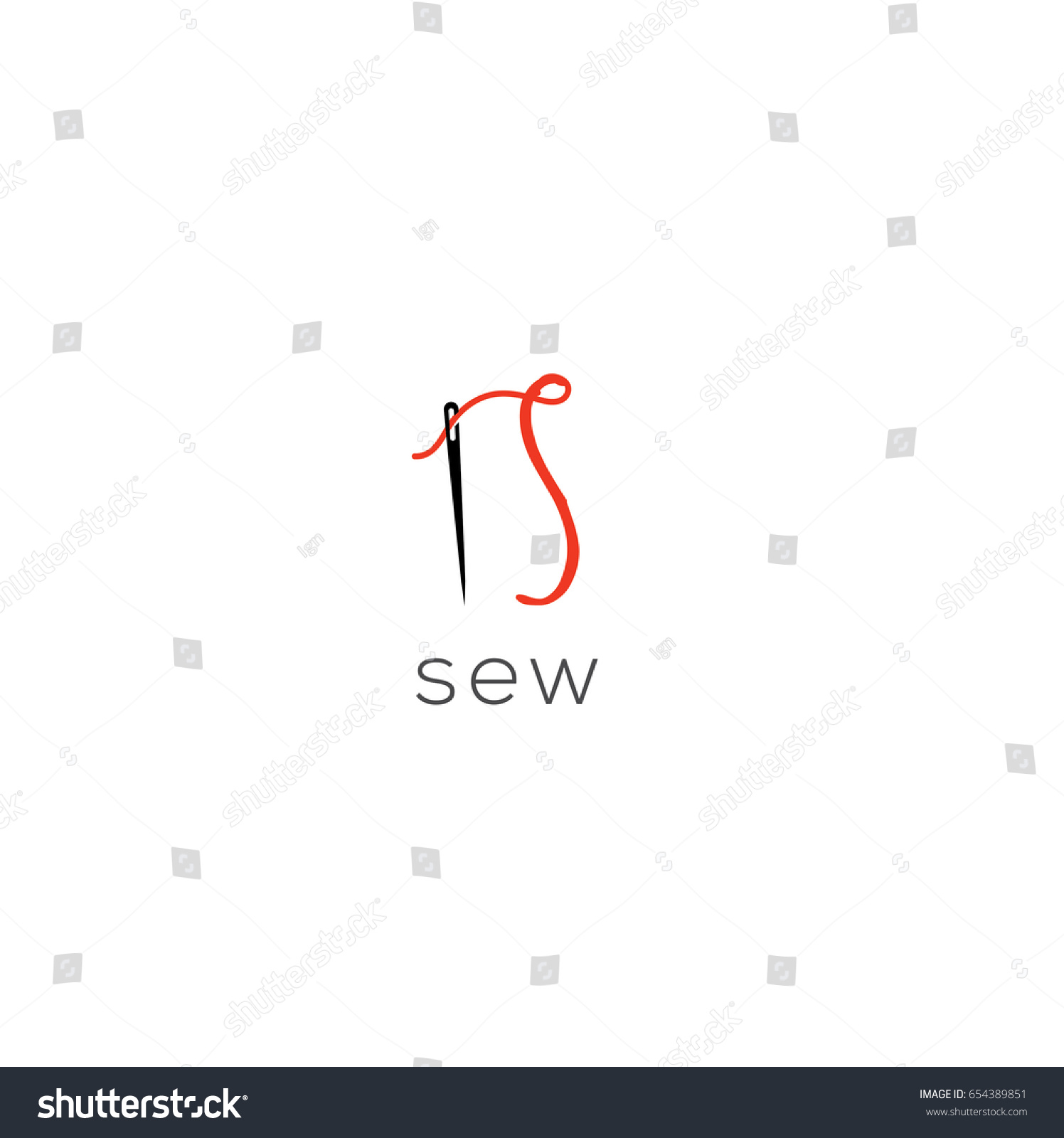 S Letter Sew Logo Vector Stock Vector (Royalty Free) 654389851