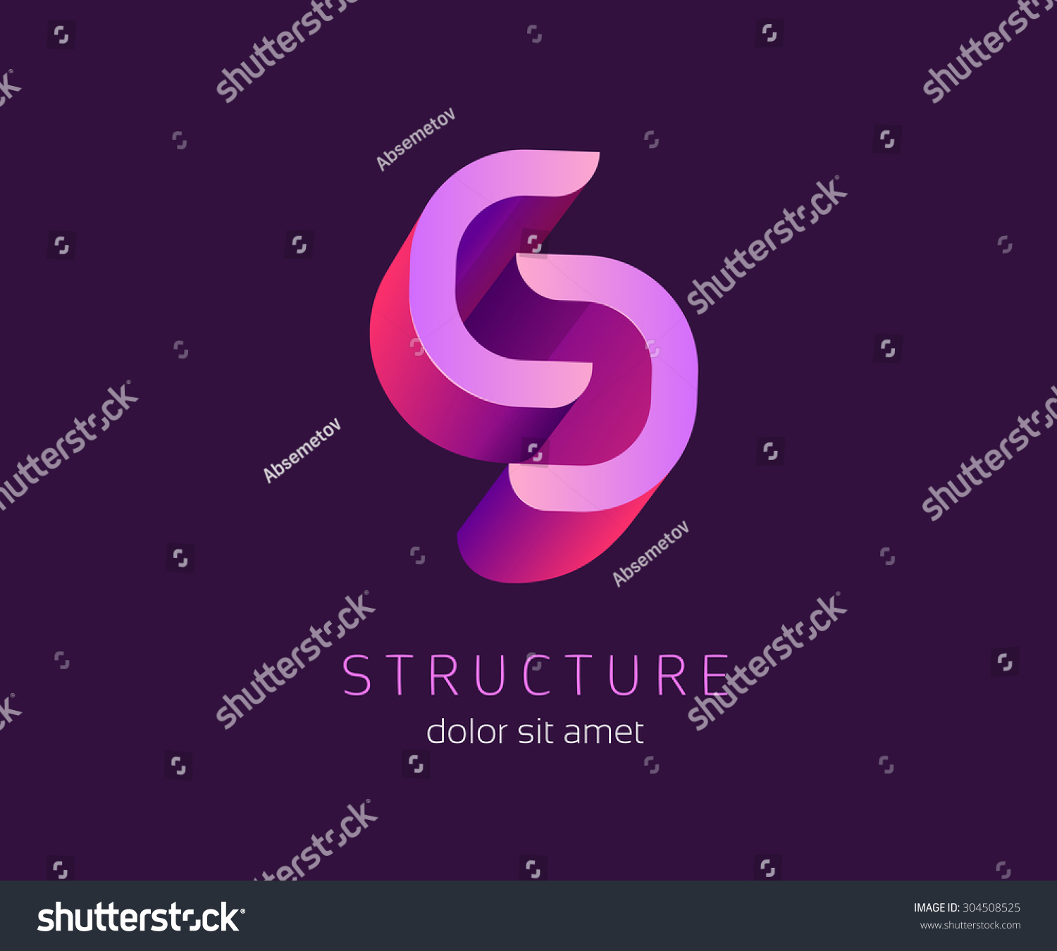 S Letter Shape Logo Design Template Stock Vector 304508525 - Shutterstock