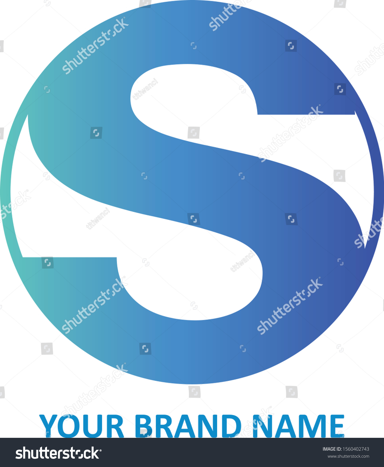 S Letter Circle Logo Vector Design: vector de stock (libre de regalías ...