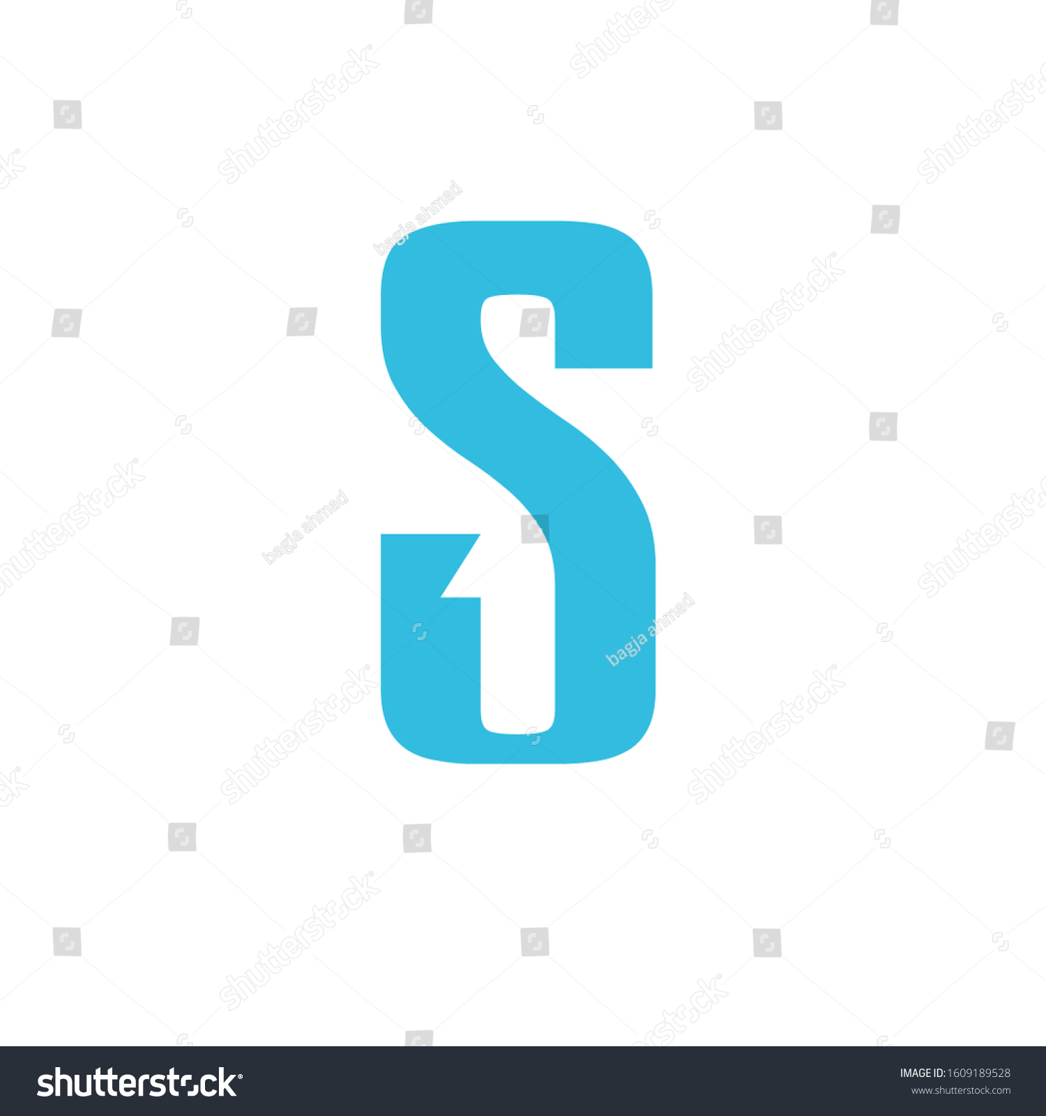 S1 Logo Design Simple Modern Template: vector de stock (libre de ...