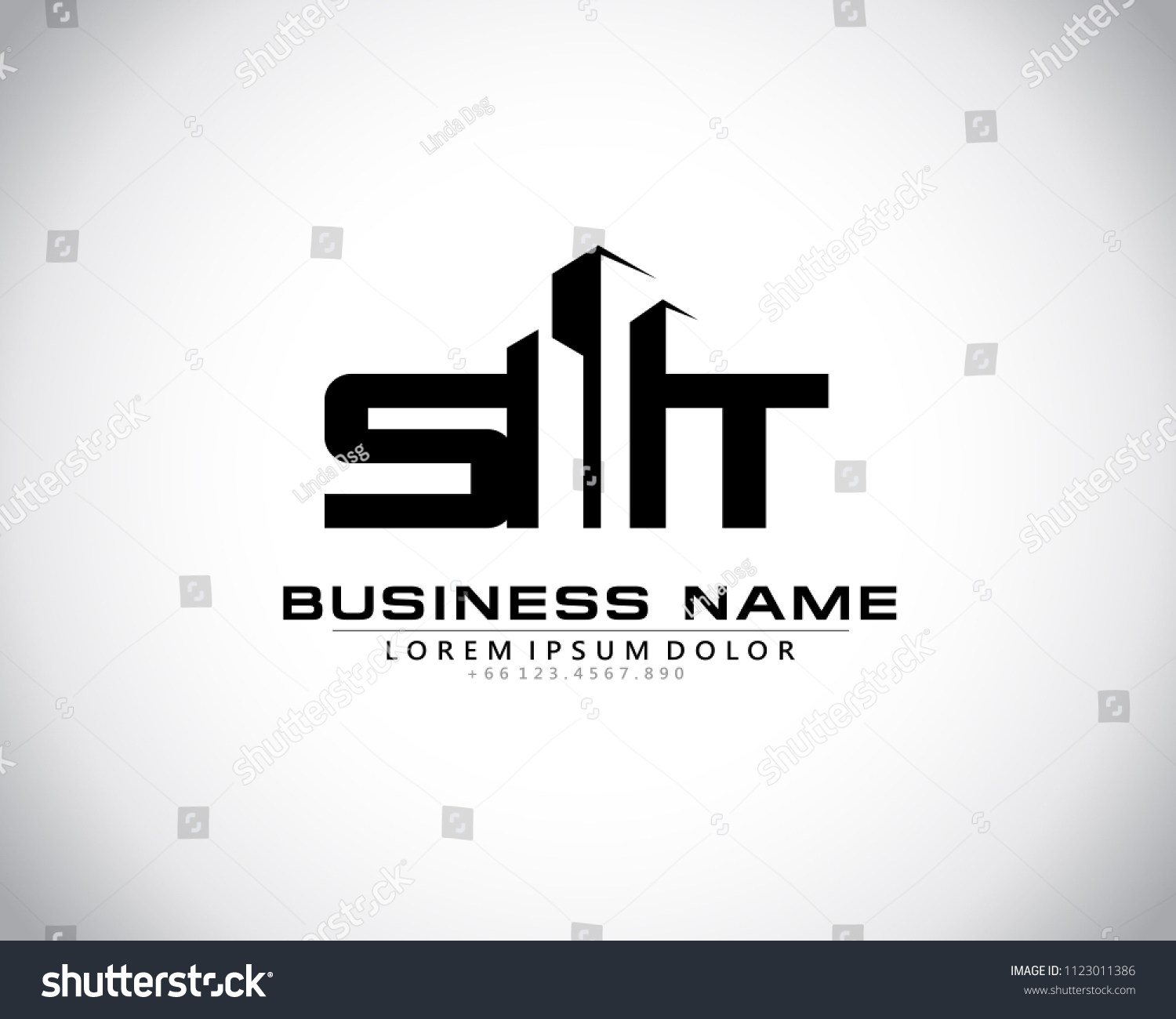 S T Initial Logo Concept Building Stock Vector (Royalty Free) 1123011386