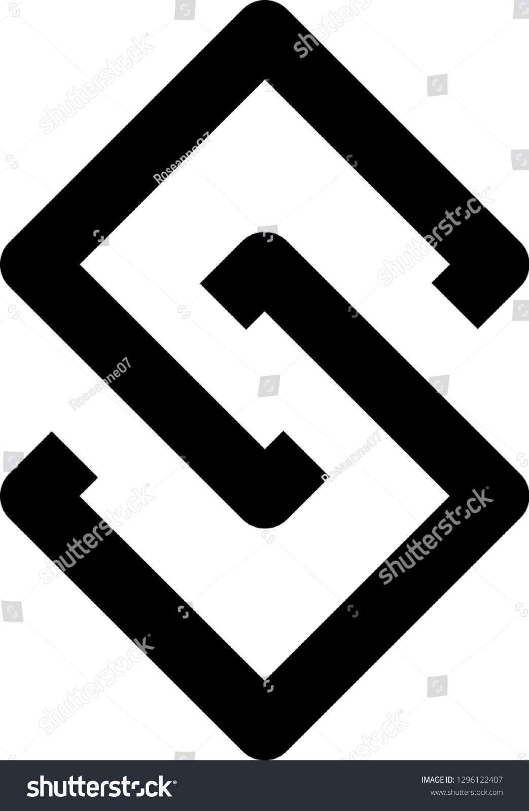 S Typography Icon Set Square Vector Stock Vector (Royalty Free) 1296122407