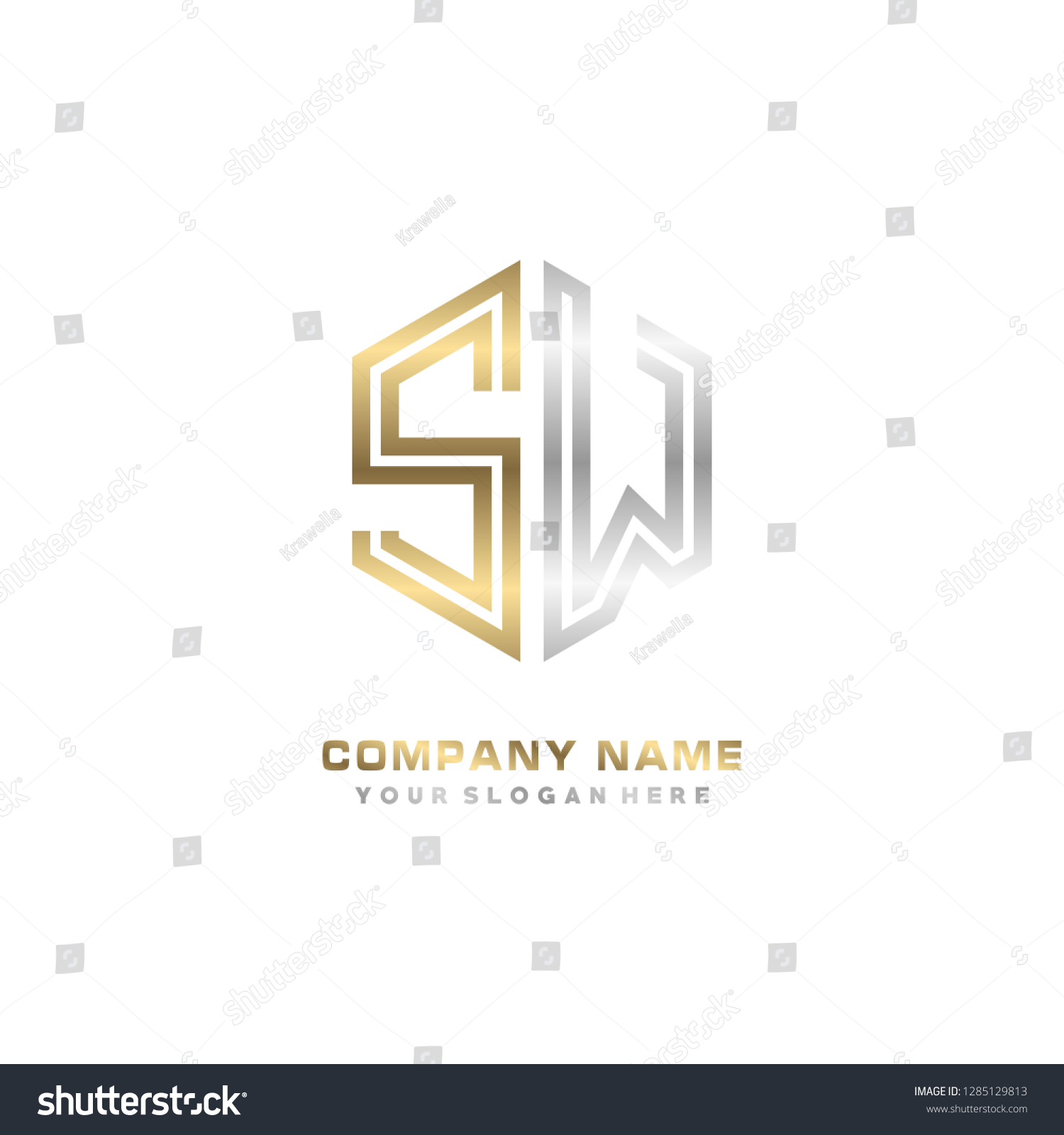 S W Initial Letter Modern Logo Stock Vector (Royalty Free) 1285129813 ...