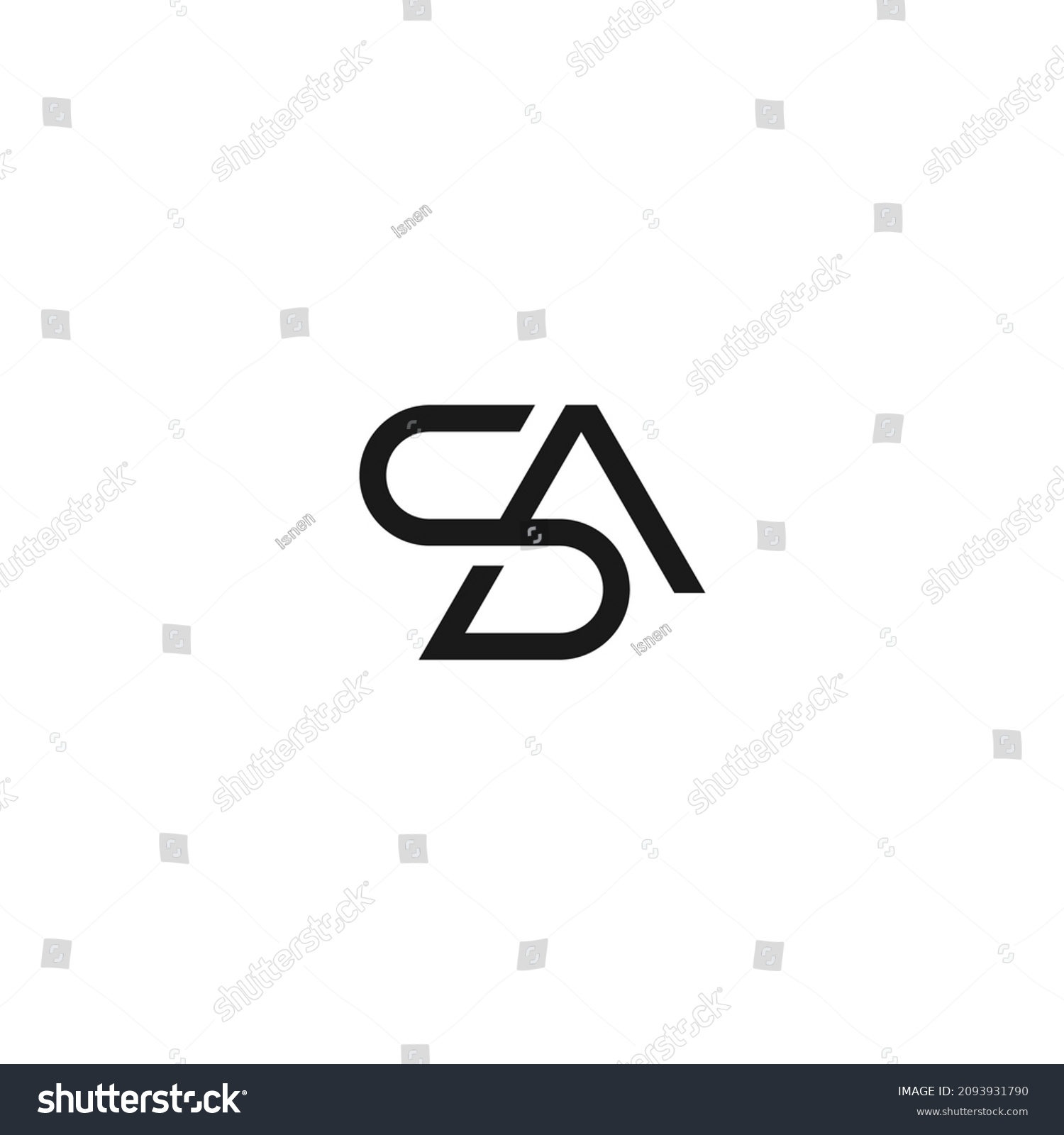 Sa Monogram Logo Design Template Stock Vector (Royalty Free) 2093931790