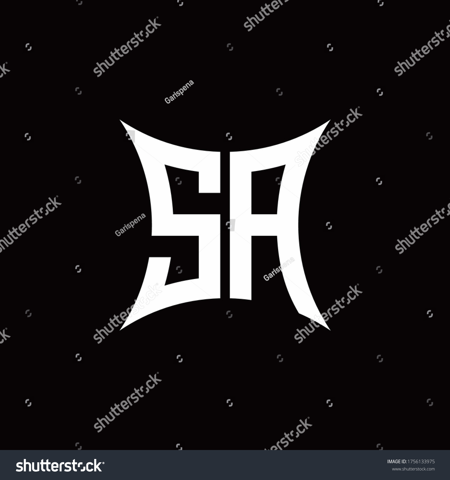Sa Monogram Logo Sharped Shape Design Stock Vector (Royalty Free ...