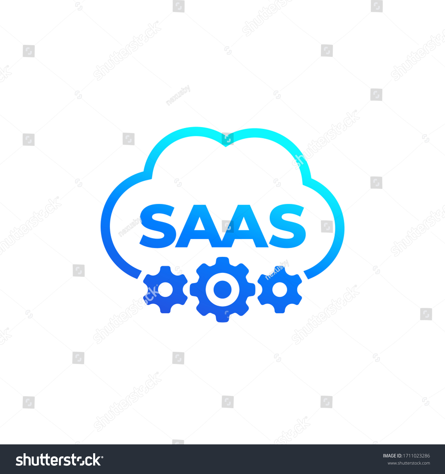 Saas Icon On White Vector Stock Vector (Royalty Free) 1711023286