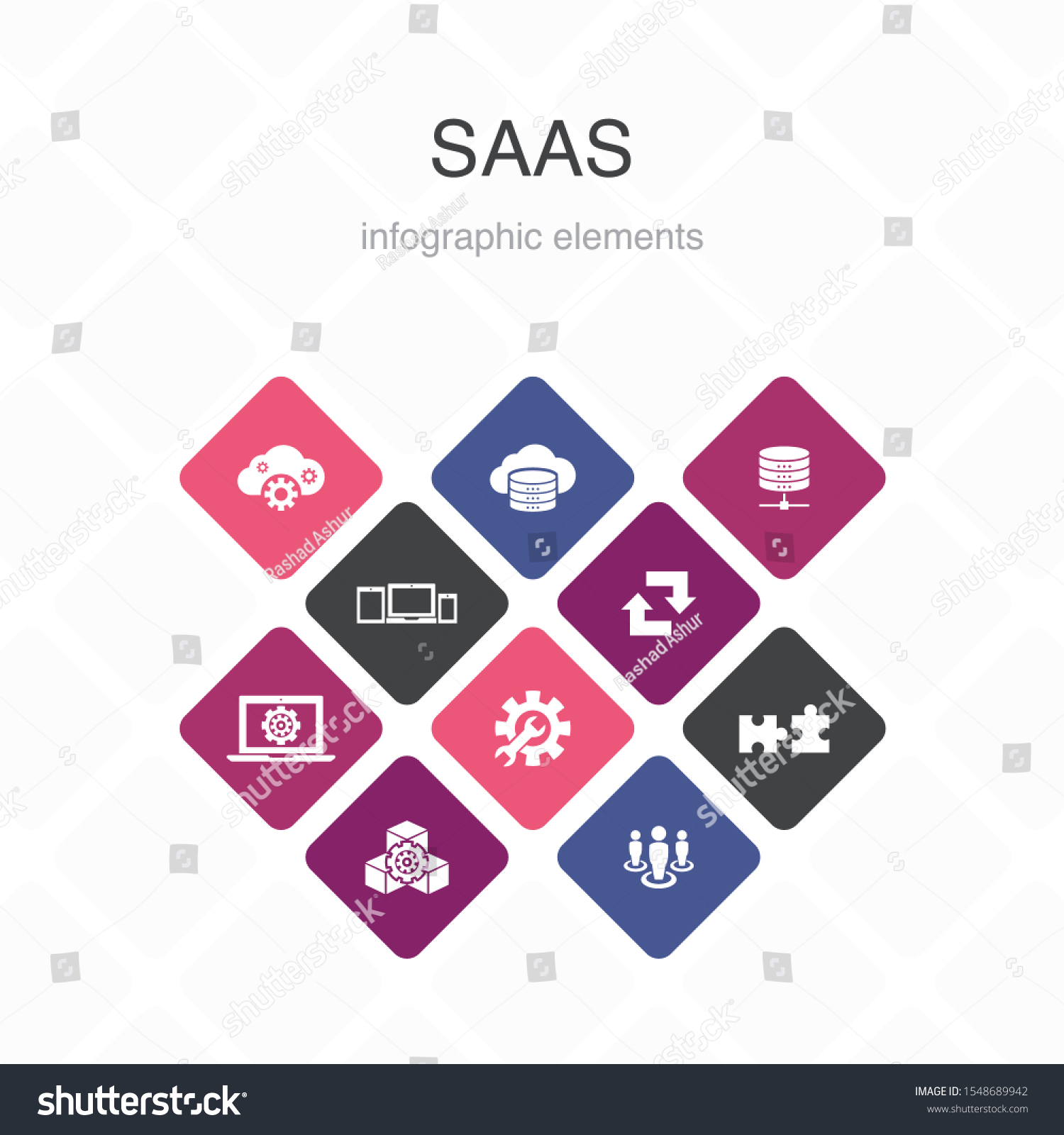 Saas Infographic 10 Option Color Design Stock Vector (Royalty Free ...