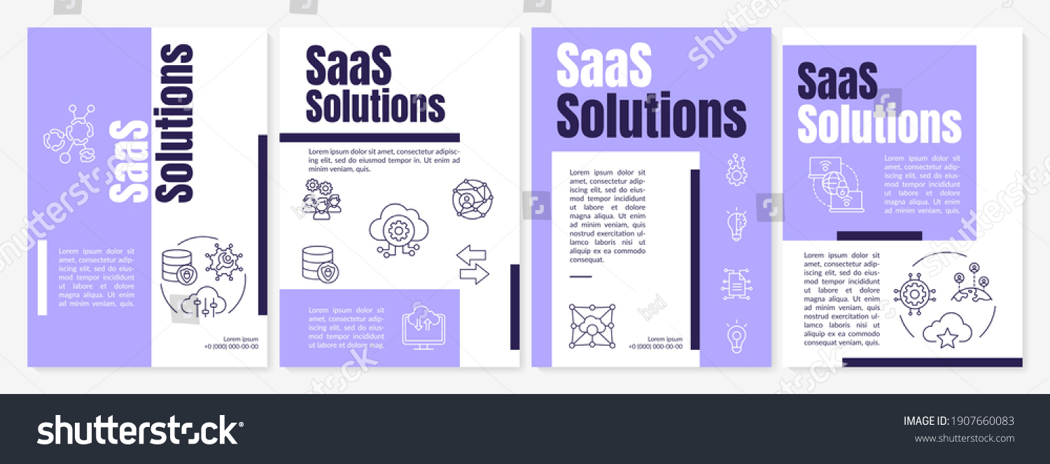 Saas Solutions Brochure Template Creating Cloud Stock Vector (Royalty ...