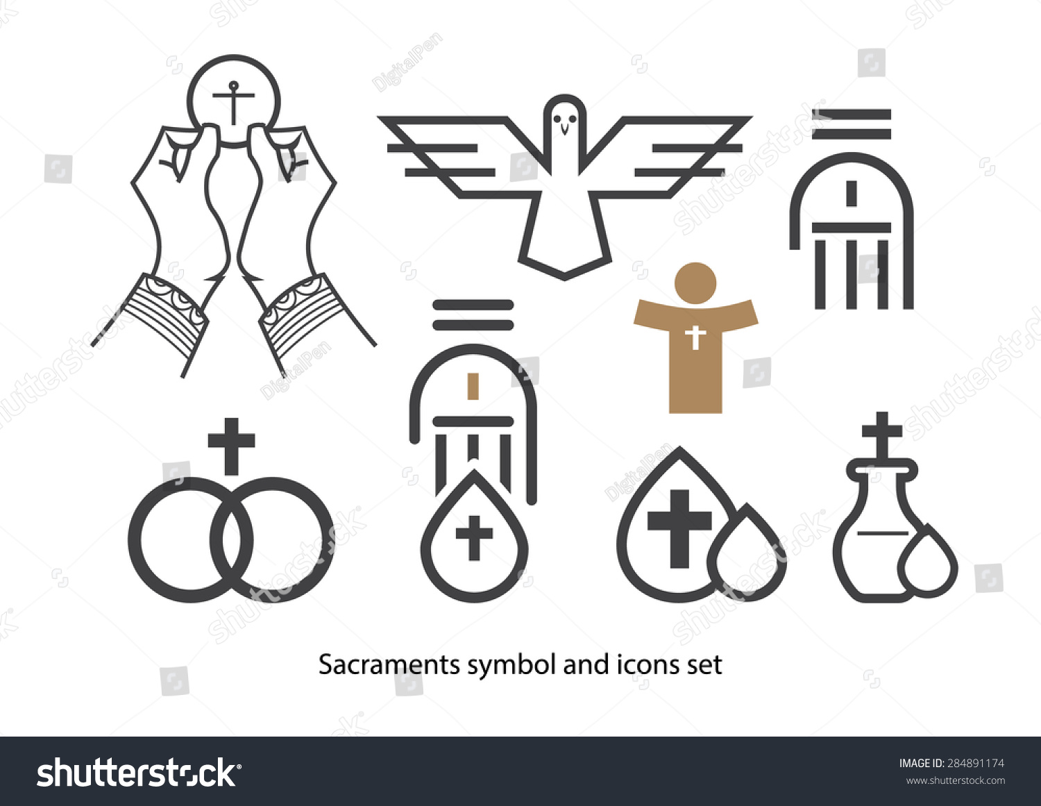 Sacraments Icon Set Stock Vector (Royalty Free) 284891174