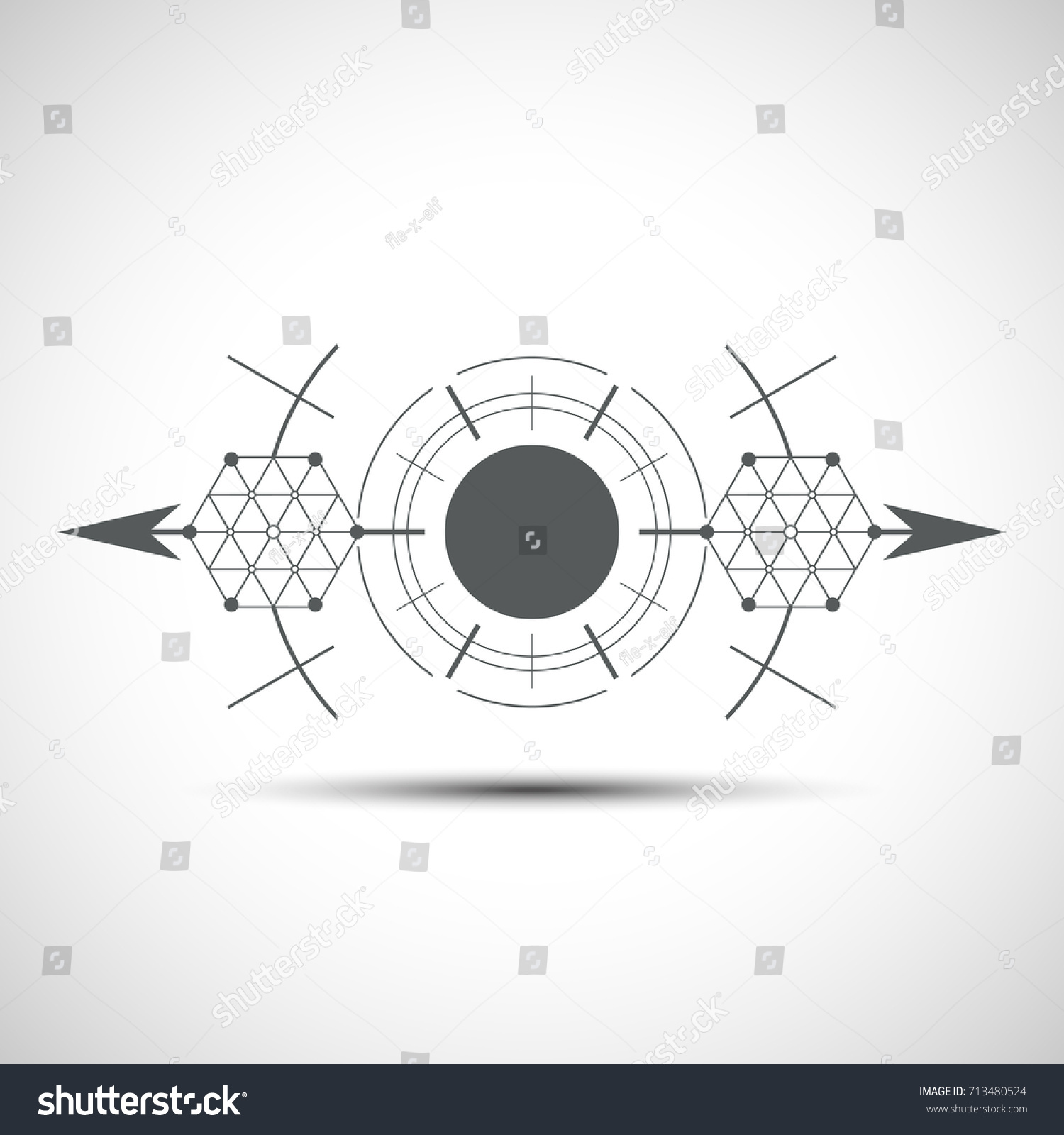 Sacred Geometry Element Hexagonal Element Geometrical Stock Vector ...