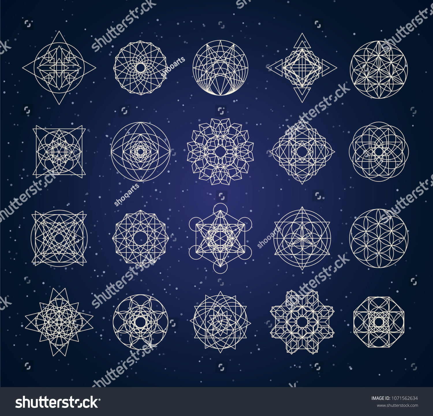 Sacred Geometry Outline Shapes Vector Set: Vector có sẵn (miễn phí bản ...