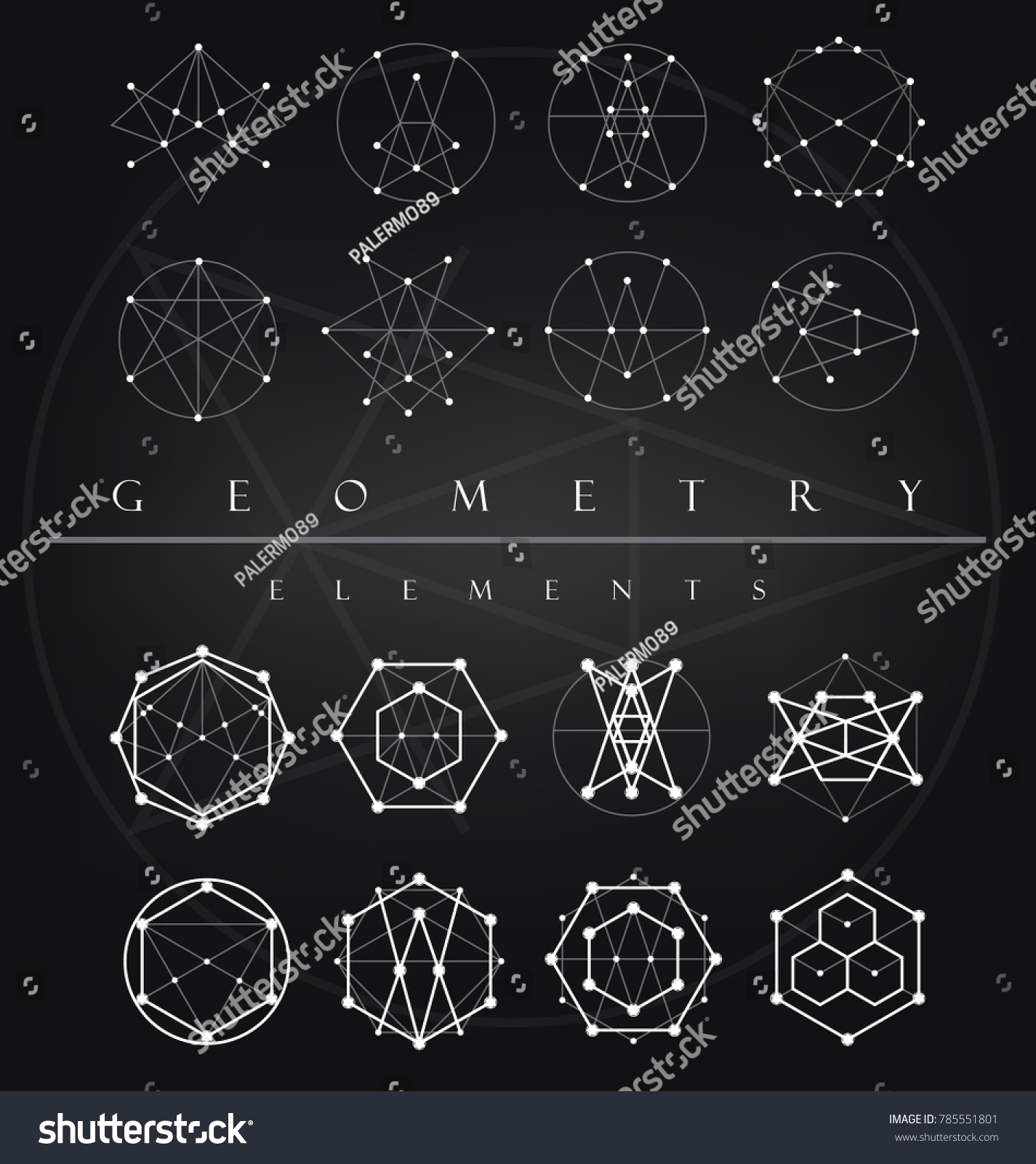 Sacred Geometry Signs Set Symbols Elements Stock Vector (royalty Free