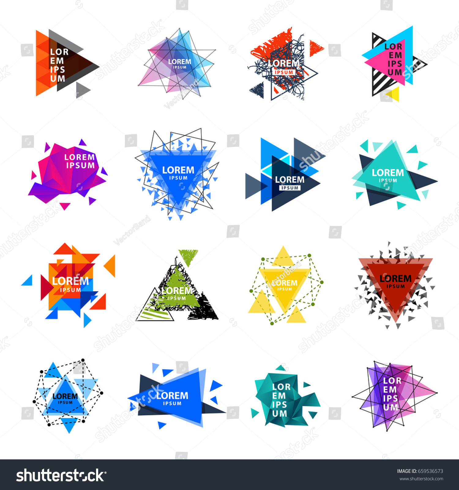 Sacred Geometry Triangle Abstract Logo Figures Stock Vector (Royalty ...