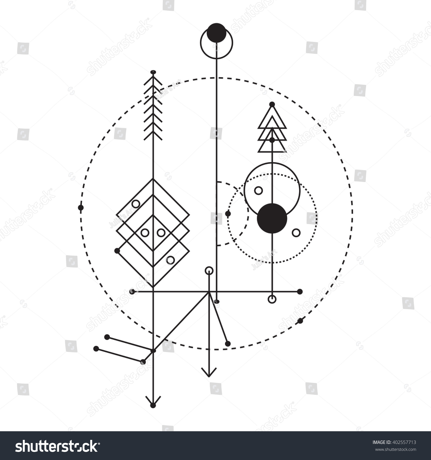 Sacred Geometry Vector Graphic Symbols Elements: Vector De Stock (libre