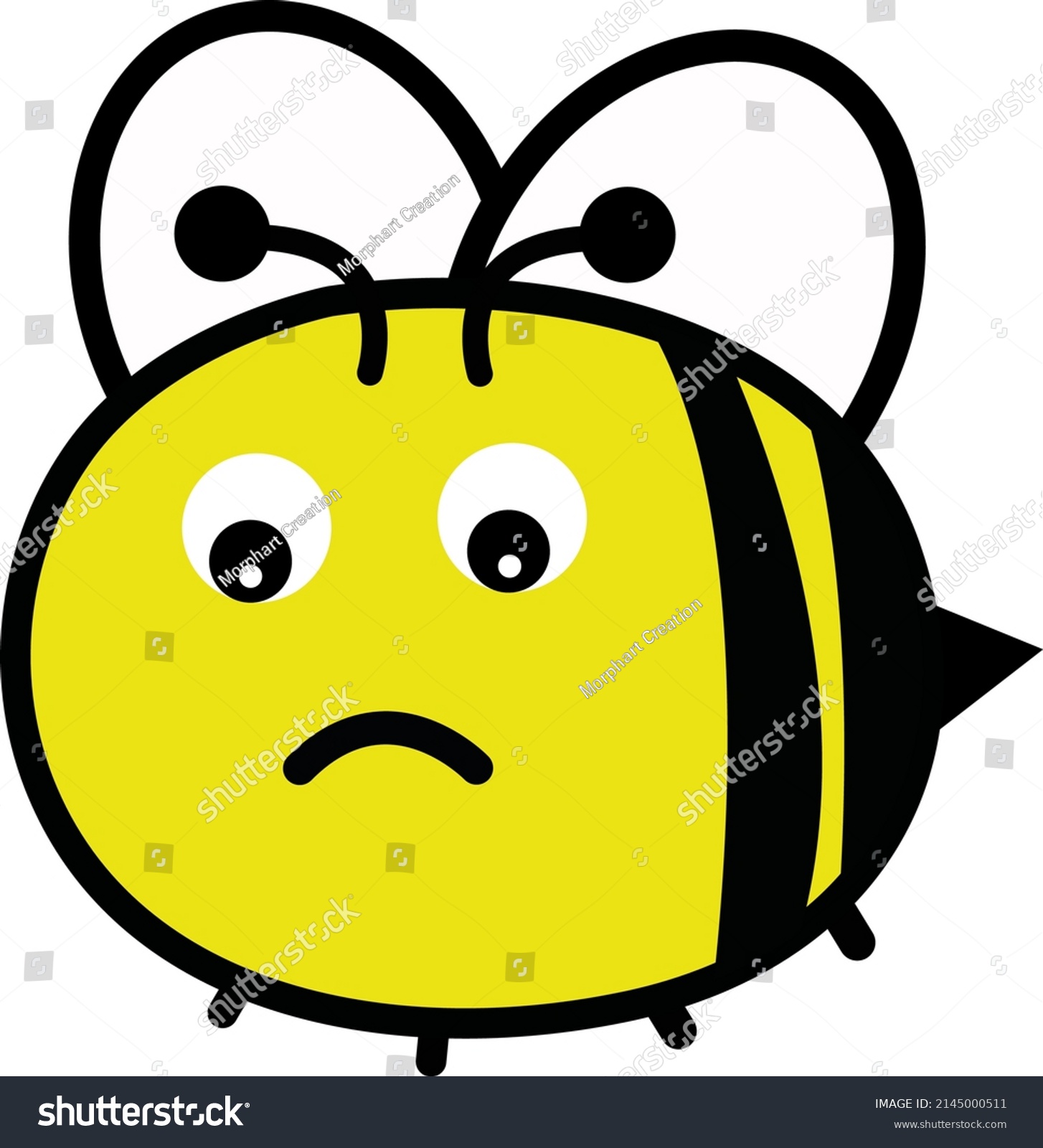 Sad Bee Illustration Vector On White Stock Vector (Royalty Free ...