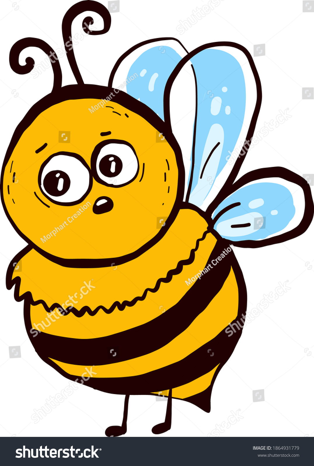 Sad Bee Illustration Vector On White Stock Vector (Royalty Free ...