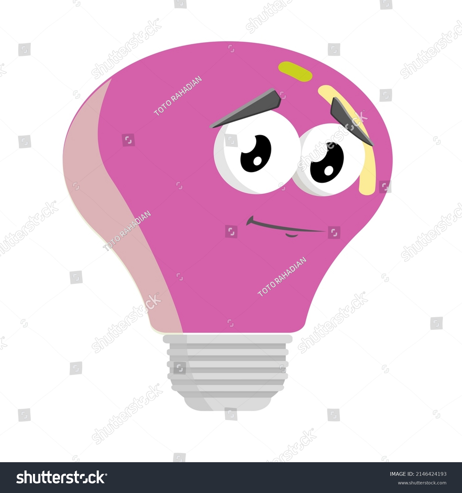 Sad Bulb Unique Expression Stock Vector (Royalty Free) 2146424193 ...