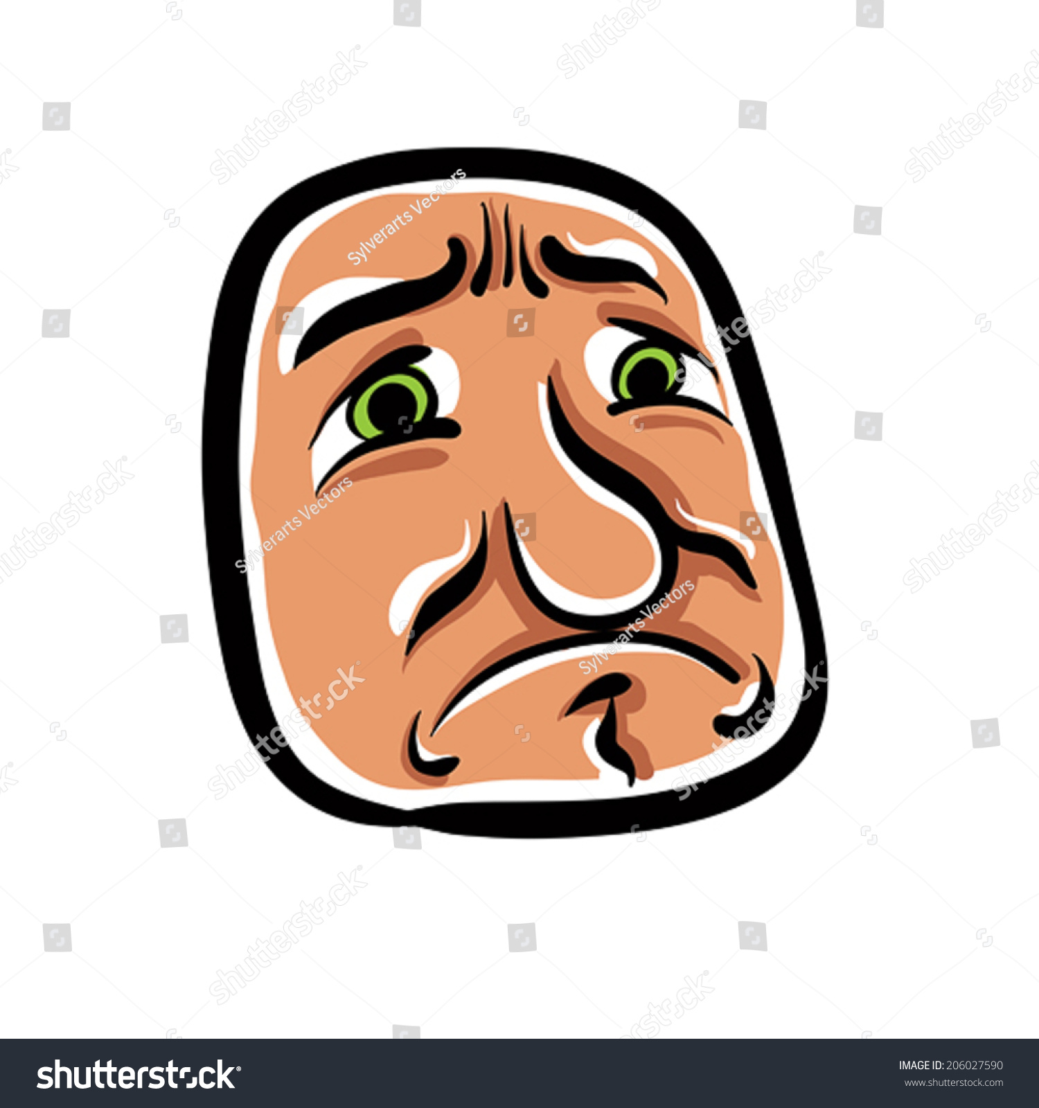 Sad Cartoon Face Vector Illustration Stock Vector (Royalty Free ...