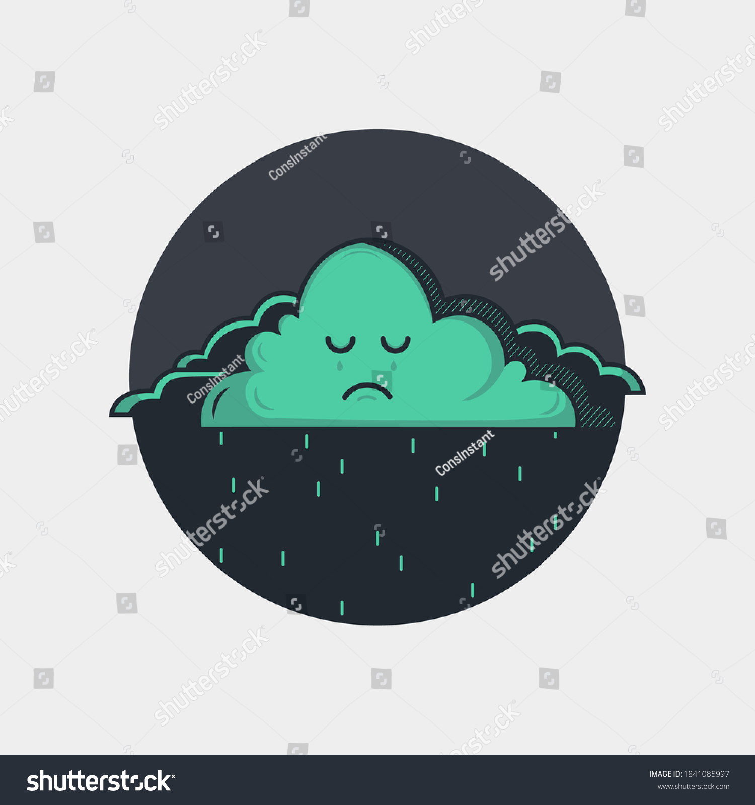Sad Cloud Illustration Premium Vector Stock Vector (Royalty Free ...