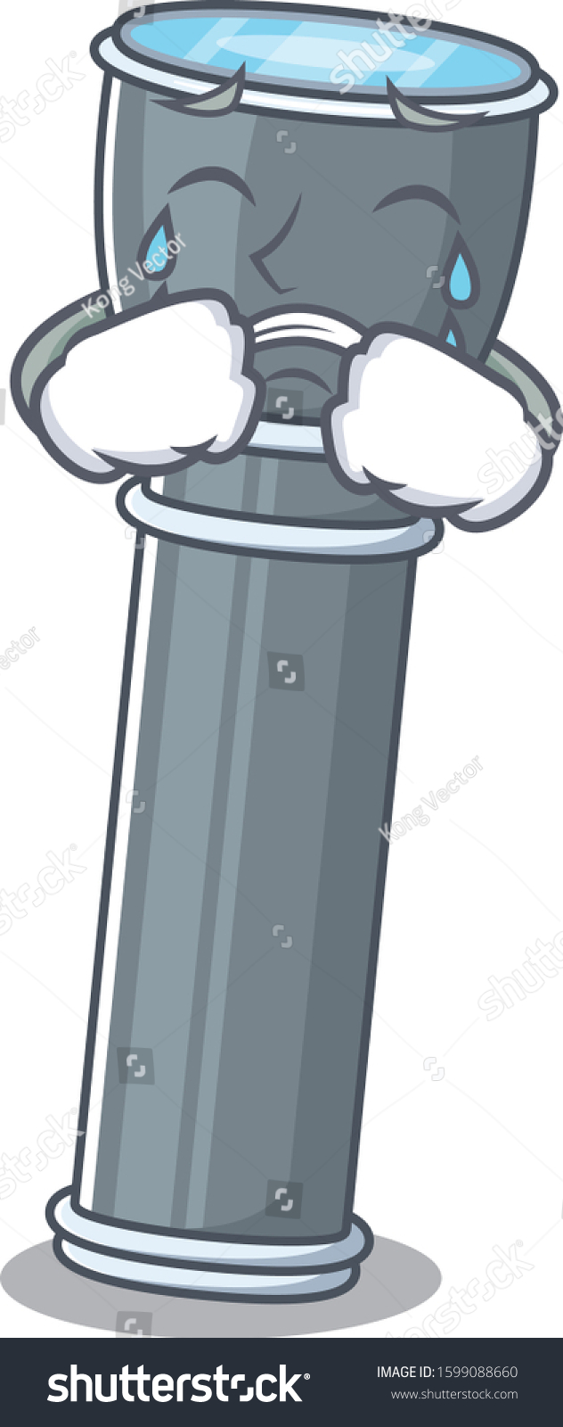 Sad Crying Flashlight Scroll Cartoon Character Stock Vector (Royalty ...