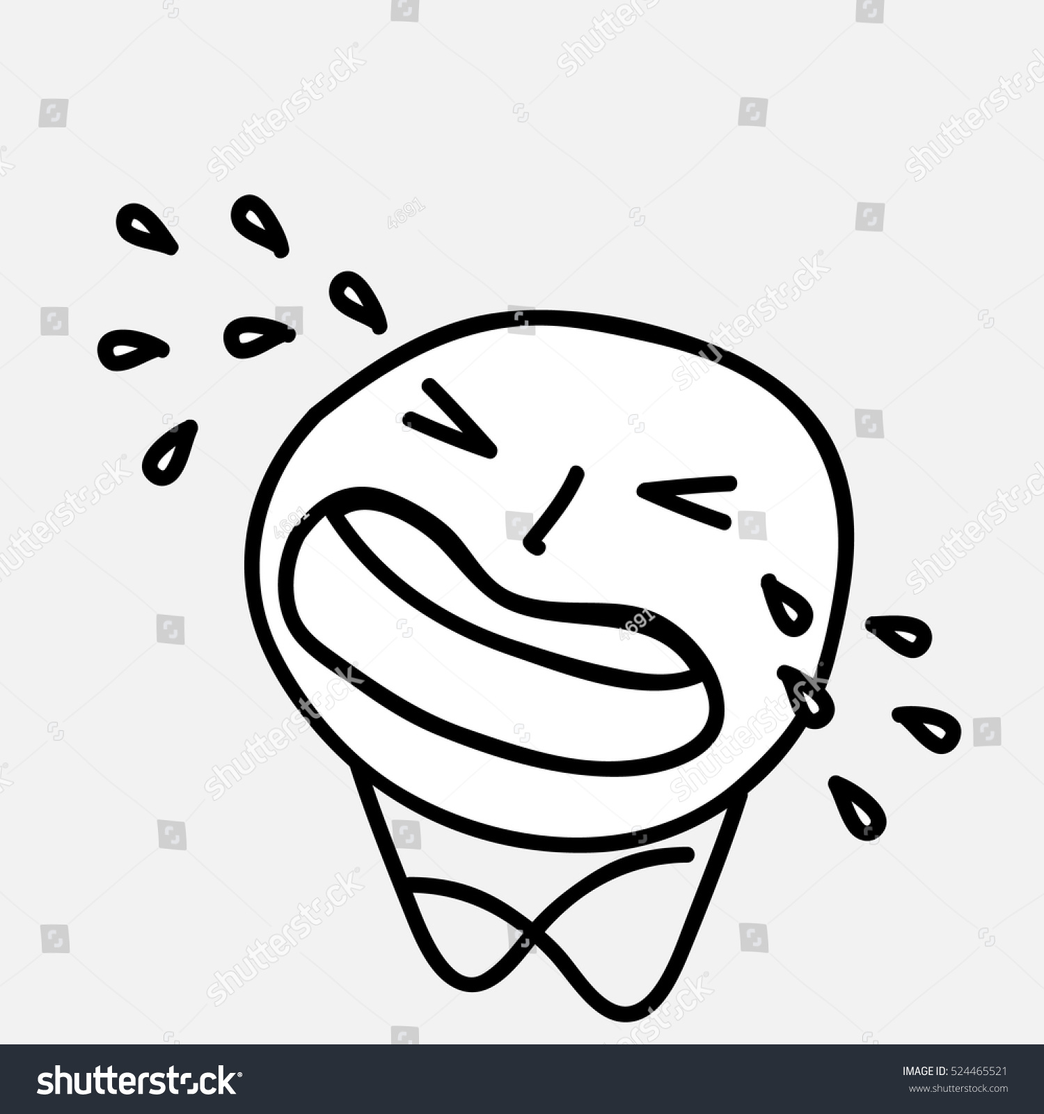 Sad Crying Stick Man Stock Vector (Royalty Free) 524465521 | Shutterstock