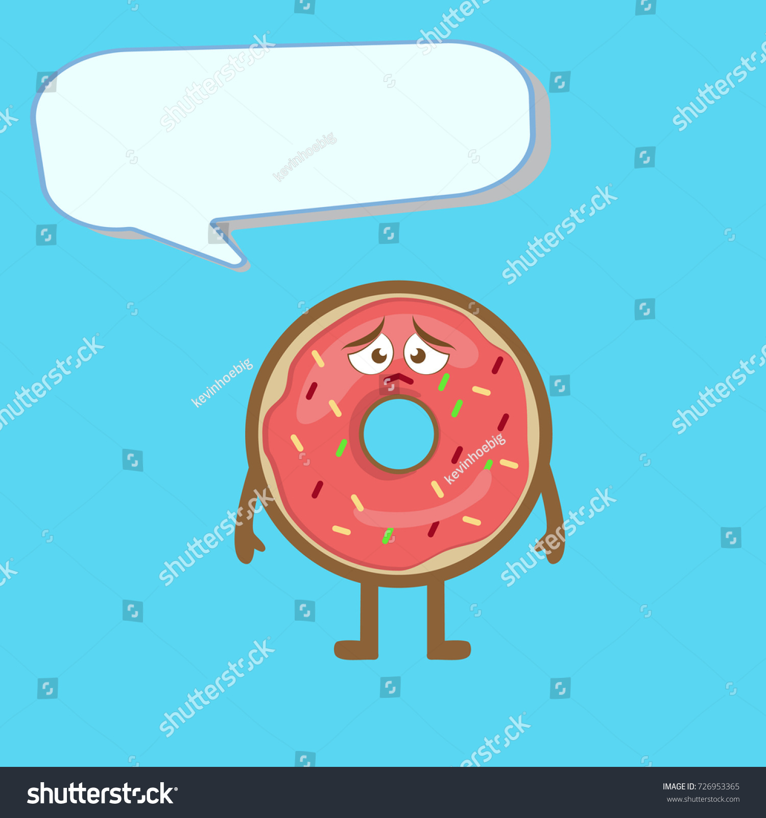 Sad Donut Character Design Vector Illustration Stock Vector (Royalty ...