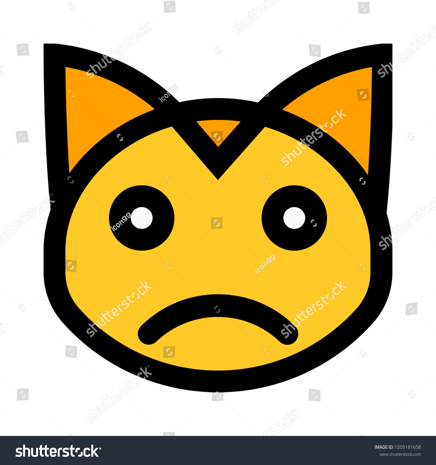 Sad Expression Cat Emoji: เวกเตอร์สต็อก (ปลอดค่าลิขสิทธิ์) 1205181658 ...