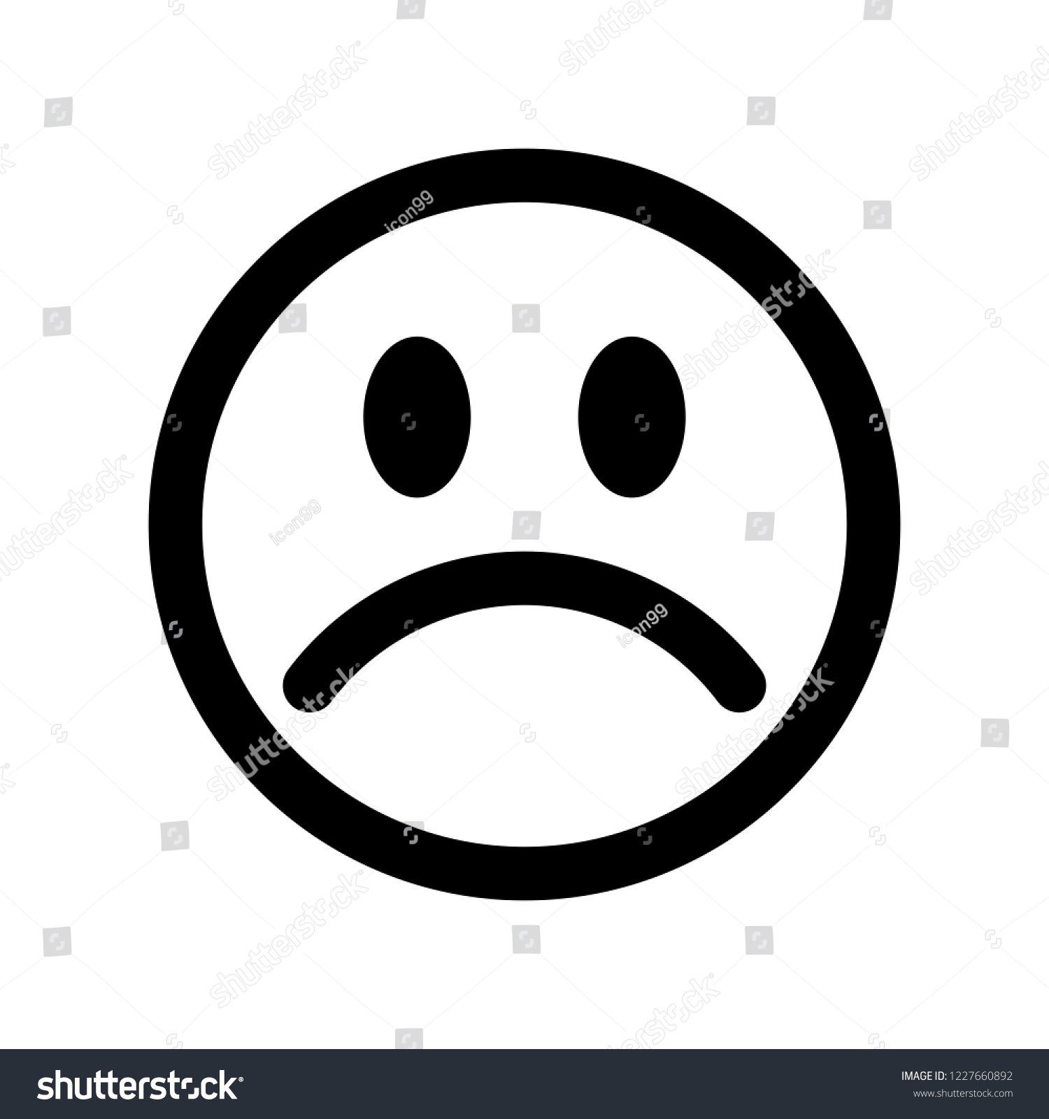 Sad Face Emoji Stock Vector (Royalty Free) 1227660892 | Shutterstock