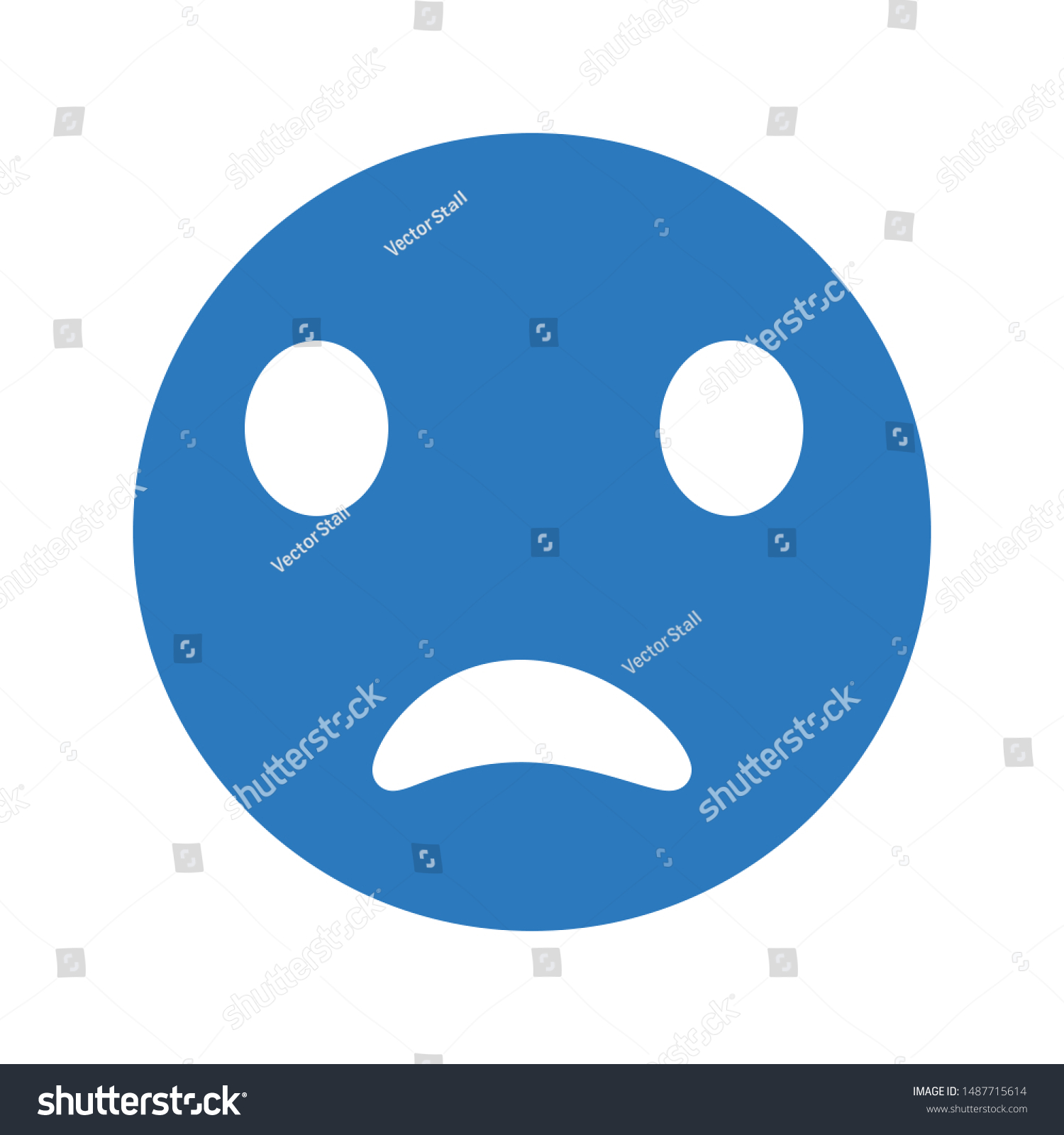 Sad Face Glyph Colour Vector Icon Stock Vector (Royalty Free ...