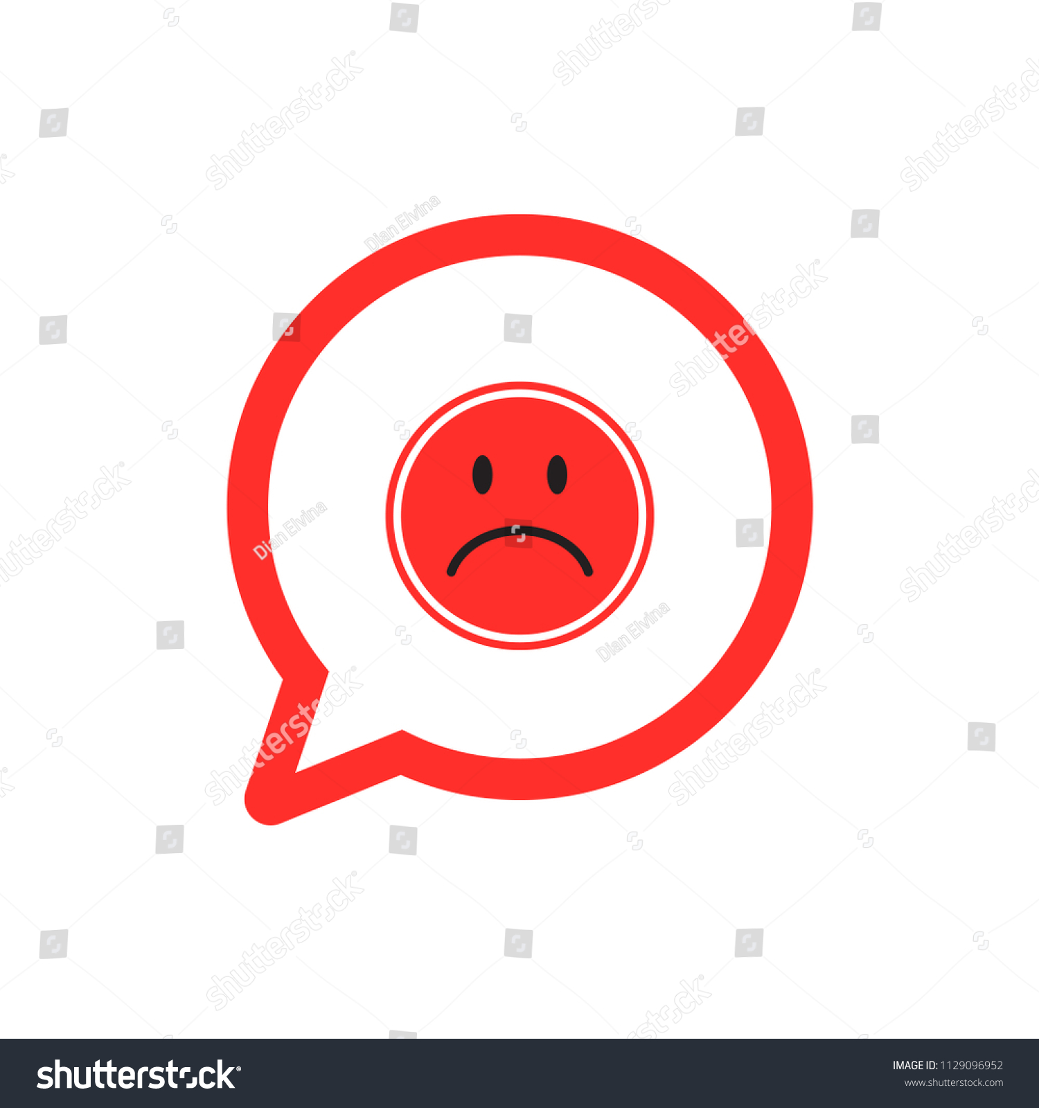 Sad Face Icon Stock Vector (Royalty Free) 1129096952