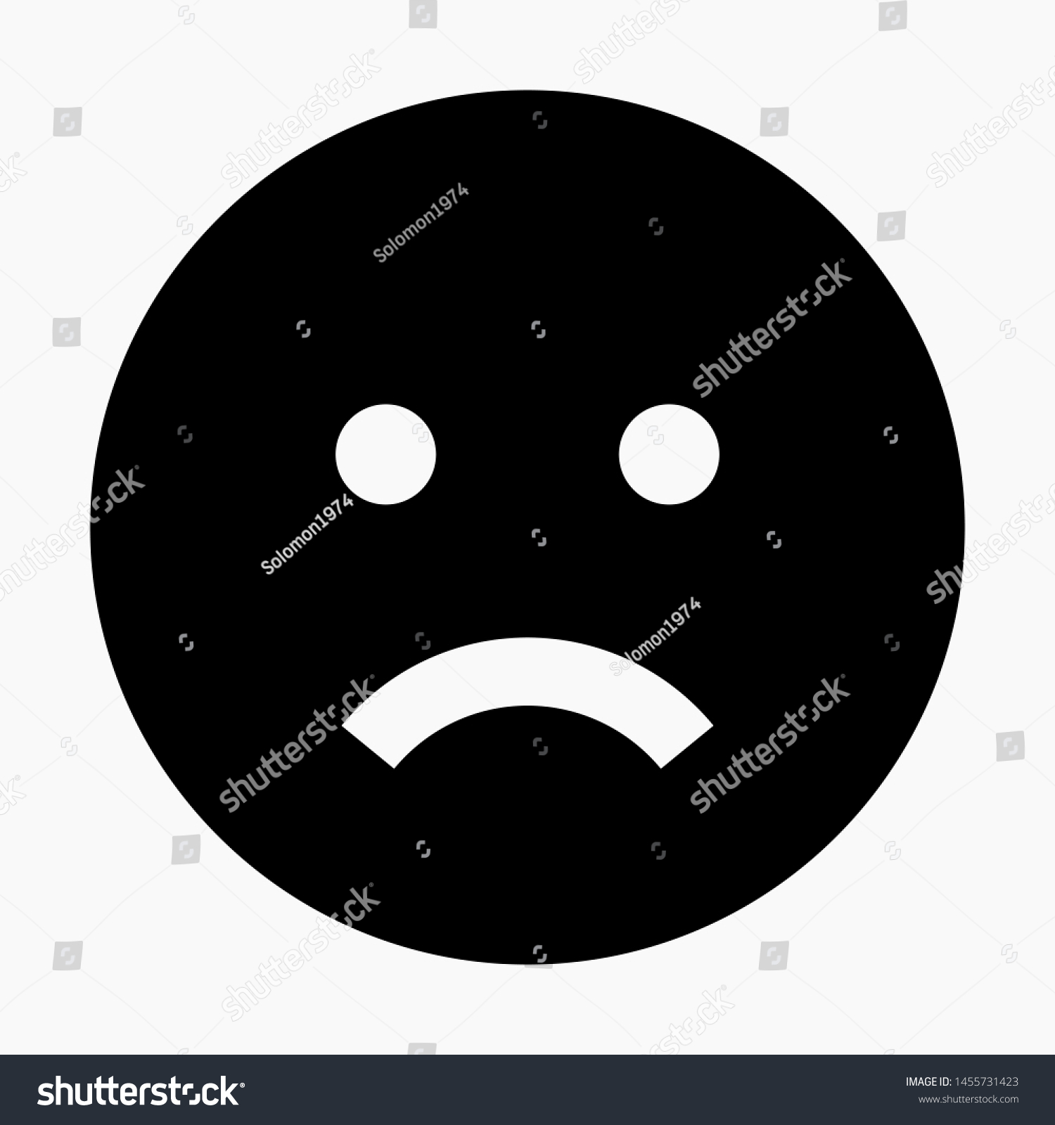 Sad Face Icon Vector Icon: vector de stock (libre de regalías ...