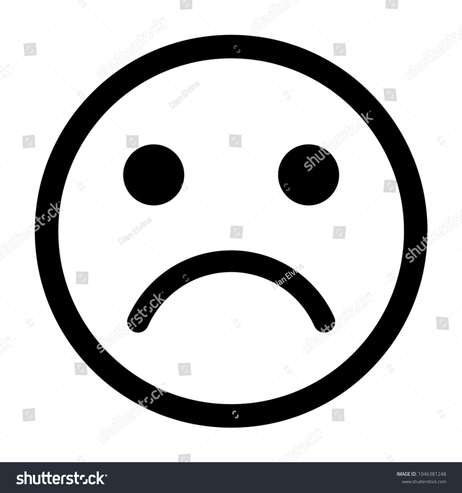 Sad Face Outline Vector: เวกเตอร์สต็อก (ปลอดค่าลิขสิทธิ์) 1046381248 ...