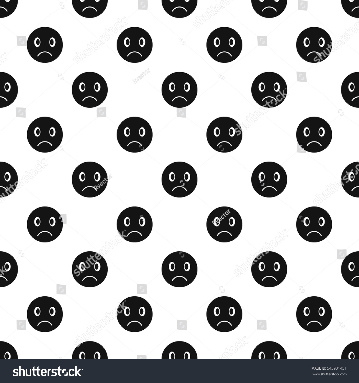 Sad Face Pattern Simple Illustration Sad Stock Vector (Royalty Free ...