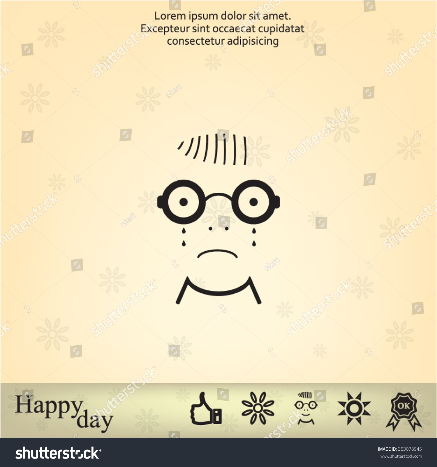 Sad Face Sign Icon Stock Vector (Royalty Free) 353078945