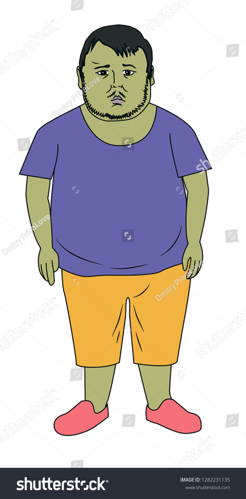 Sad Fat Man: เวกเตอร์สต็อก (ปลอดค่าลิขสิทธิ์) 1282231135 | Shutterstock