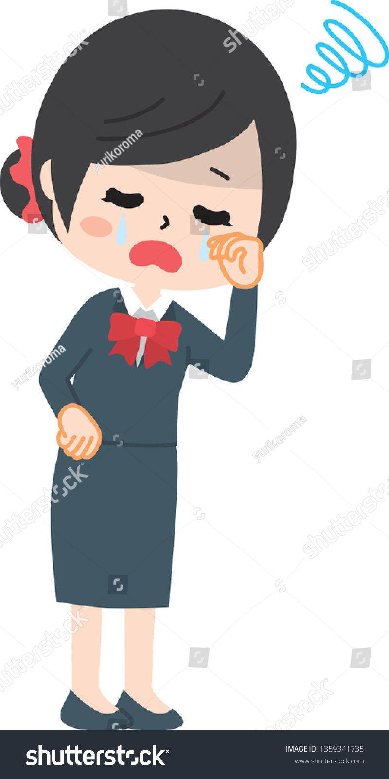 Sad Flight Attendant Stock Vector (Royalty Free) 1359341735 | Shutterstock