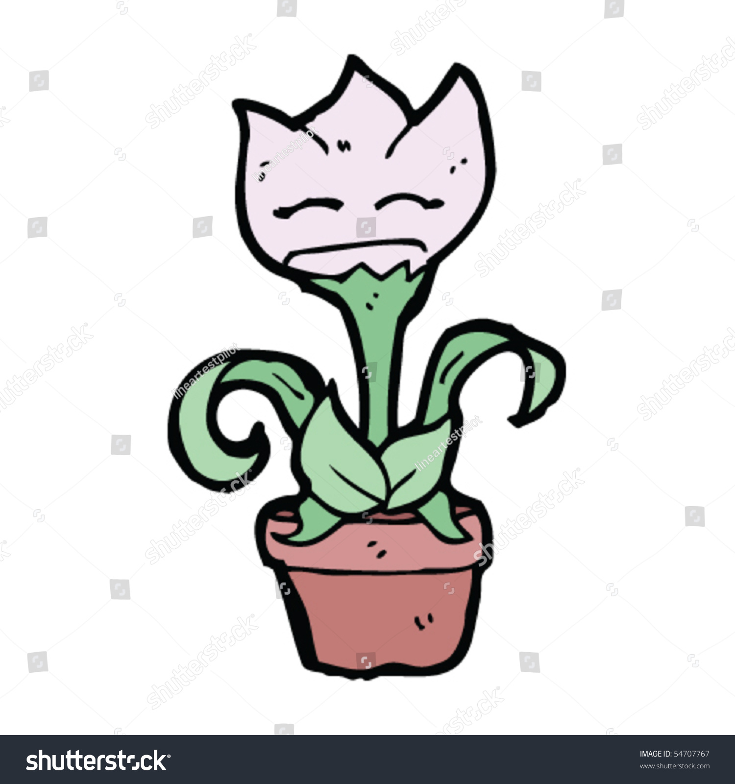 Sad Flower Cartoon Stock Vector Illustration 54707767 : Shutterstock