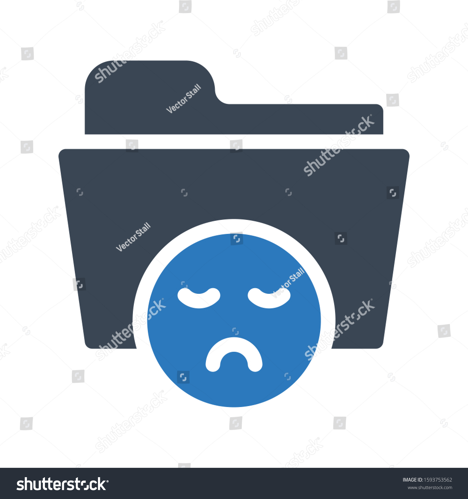 Sad Folder Vector Glyph Color Icon Stock Vector (Royalty Free ...