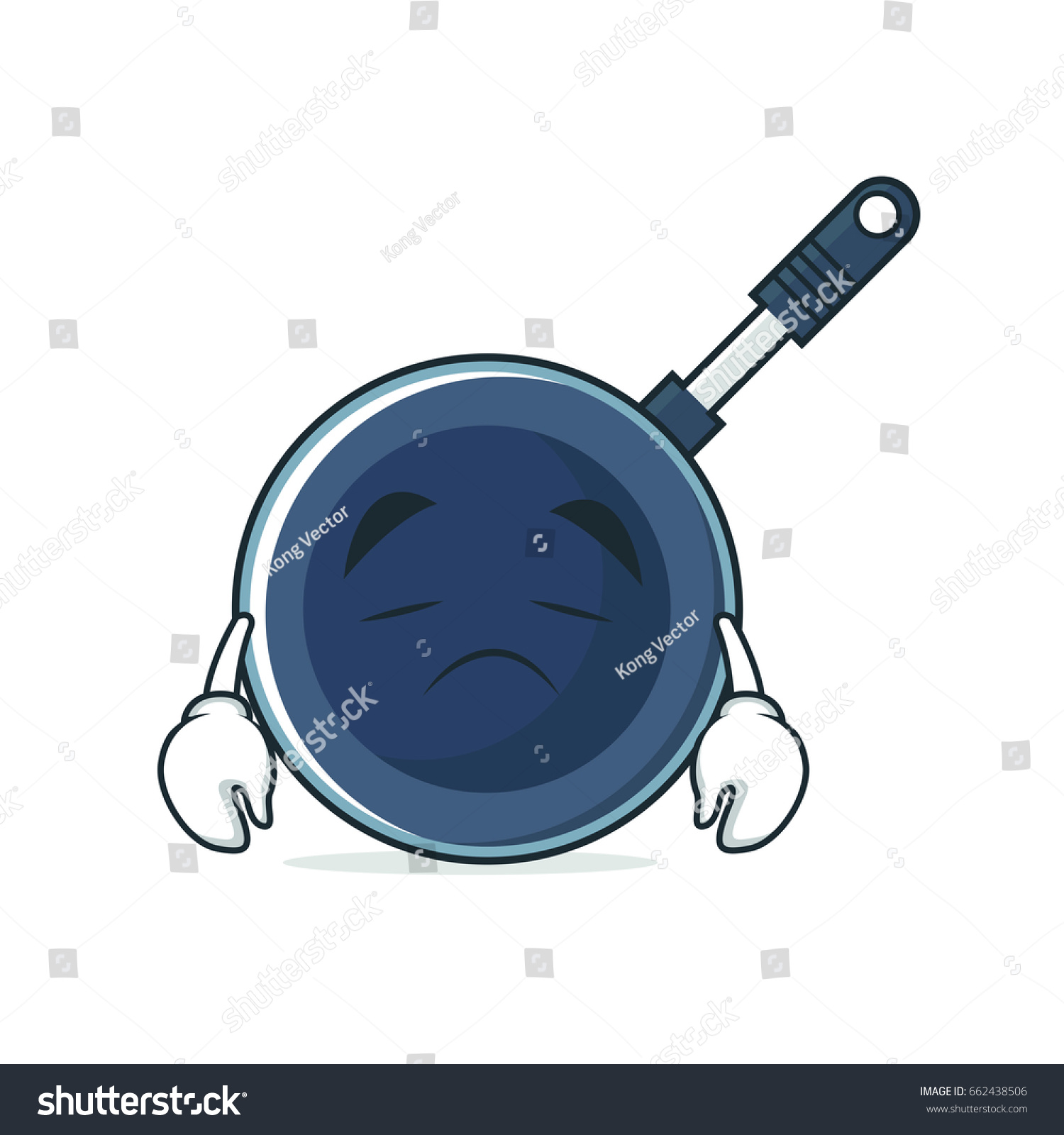Sad Frying Pan Vector Illustration Stock Vector (Royalty Free ...