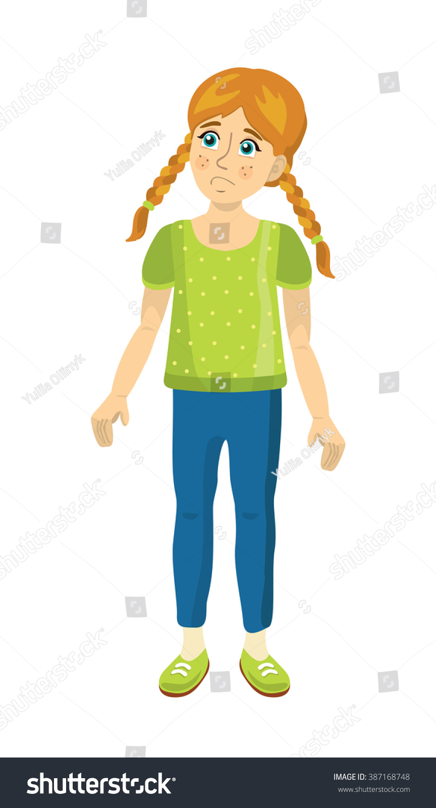 Sad Girl Vector Stock Vector (Royalty Free) 387168748 | Shutterstock