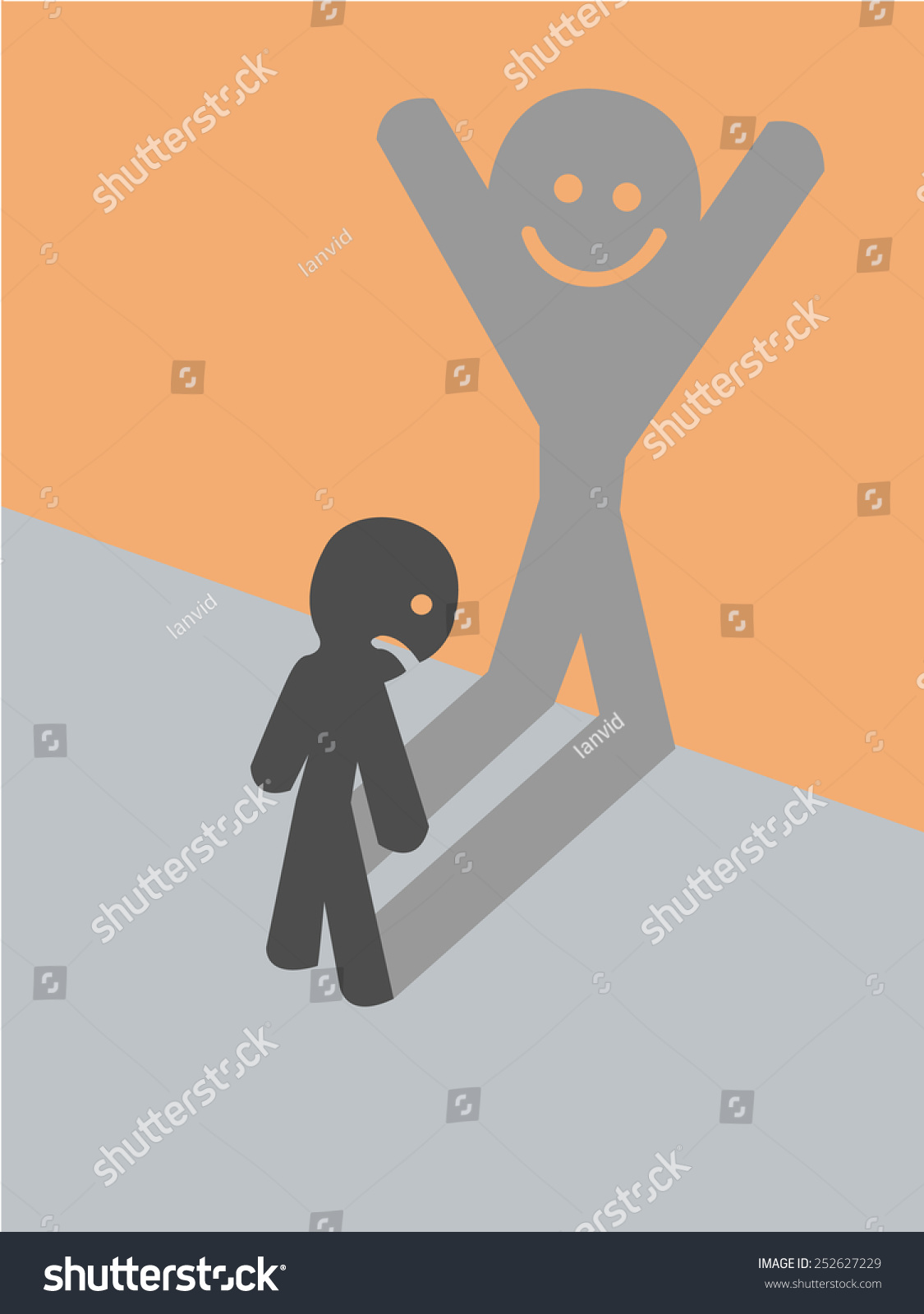 Sad Happy Shadow Stock Vector (Royalty Free) 252627229 | Shutterstock