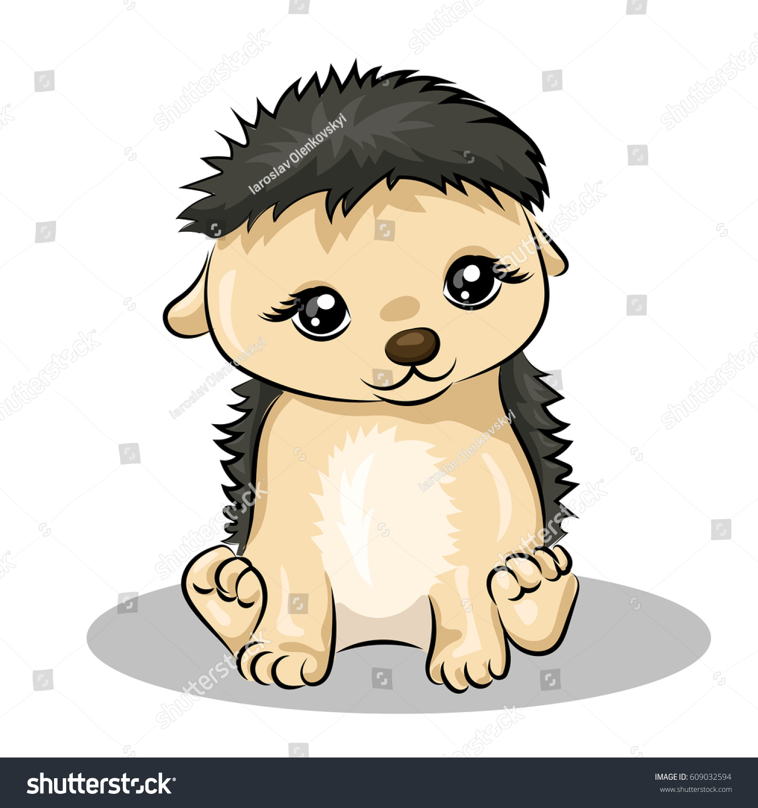 Sad Hedgehog Stock Vector (Royalty Free) 609032594