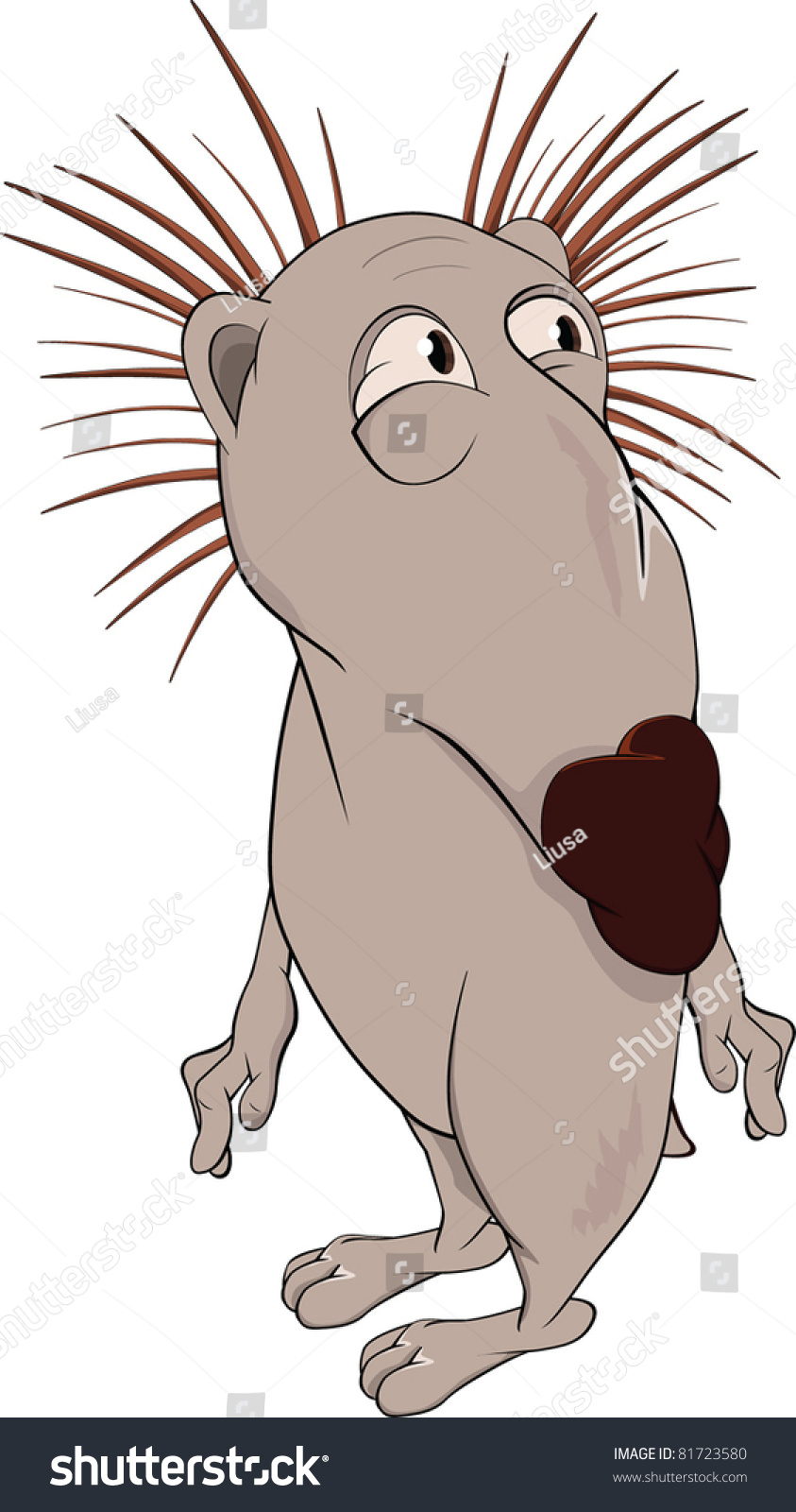 Sad Hedgehog Cartoon Stock Vector (Royalty Free) 81723580